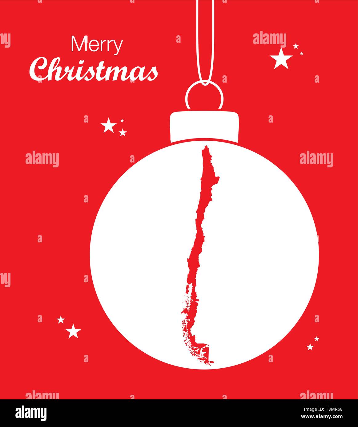 Merry Christmas Map Chile Stock Vector Image & Art - Alamy
