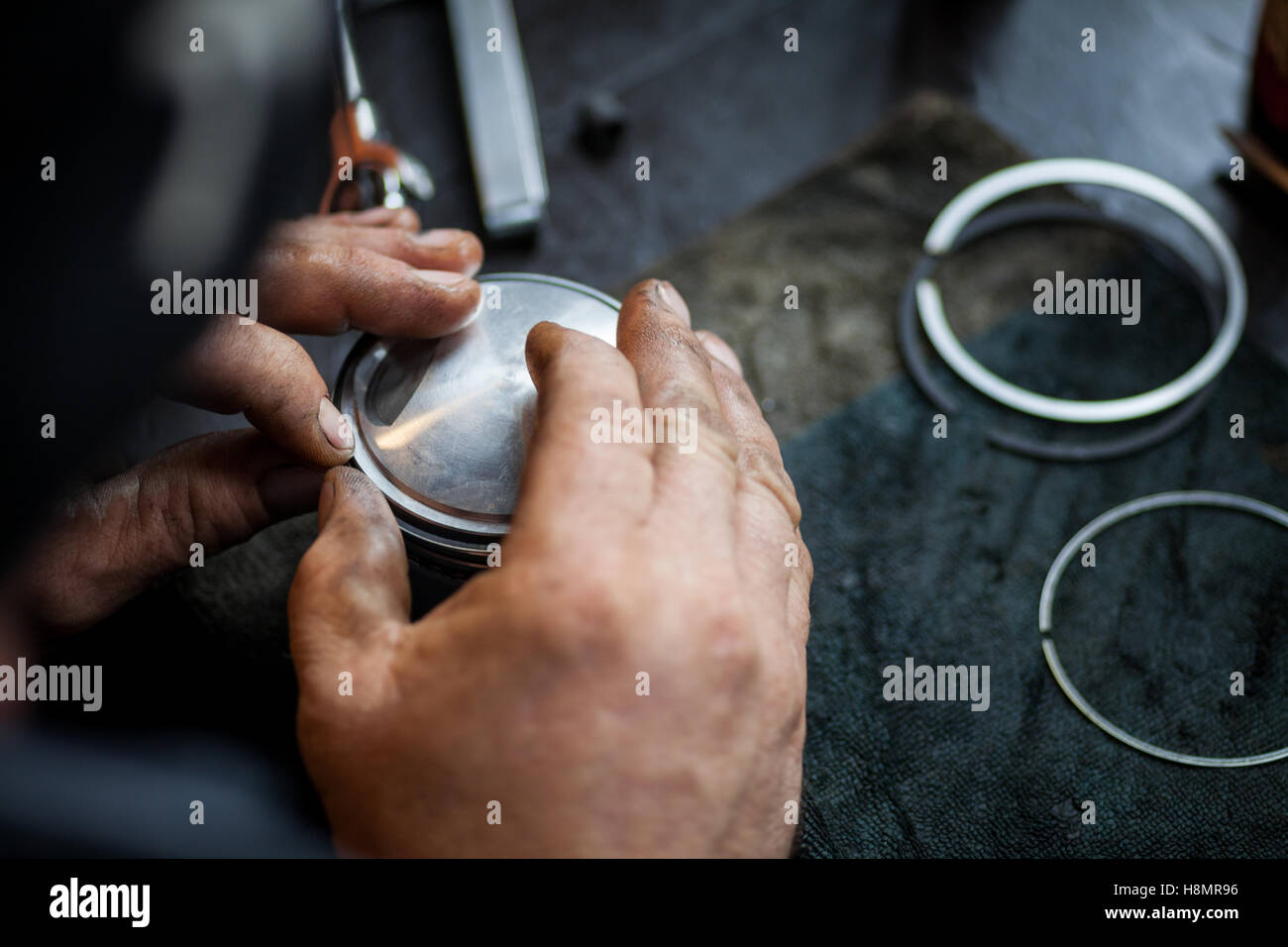 Color close up shot of a motorcycle piston Stock Photo - Alamy