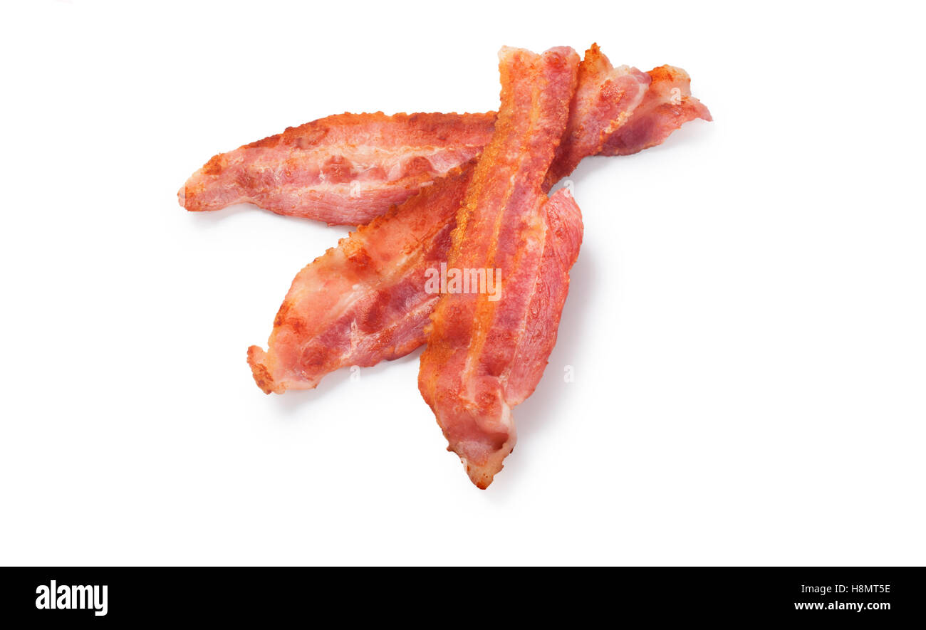 Streaky bacon cooked Cut Out Stock Images & Pictures - Alamy