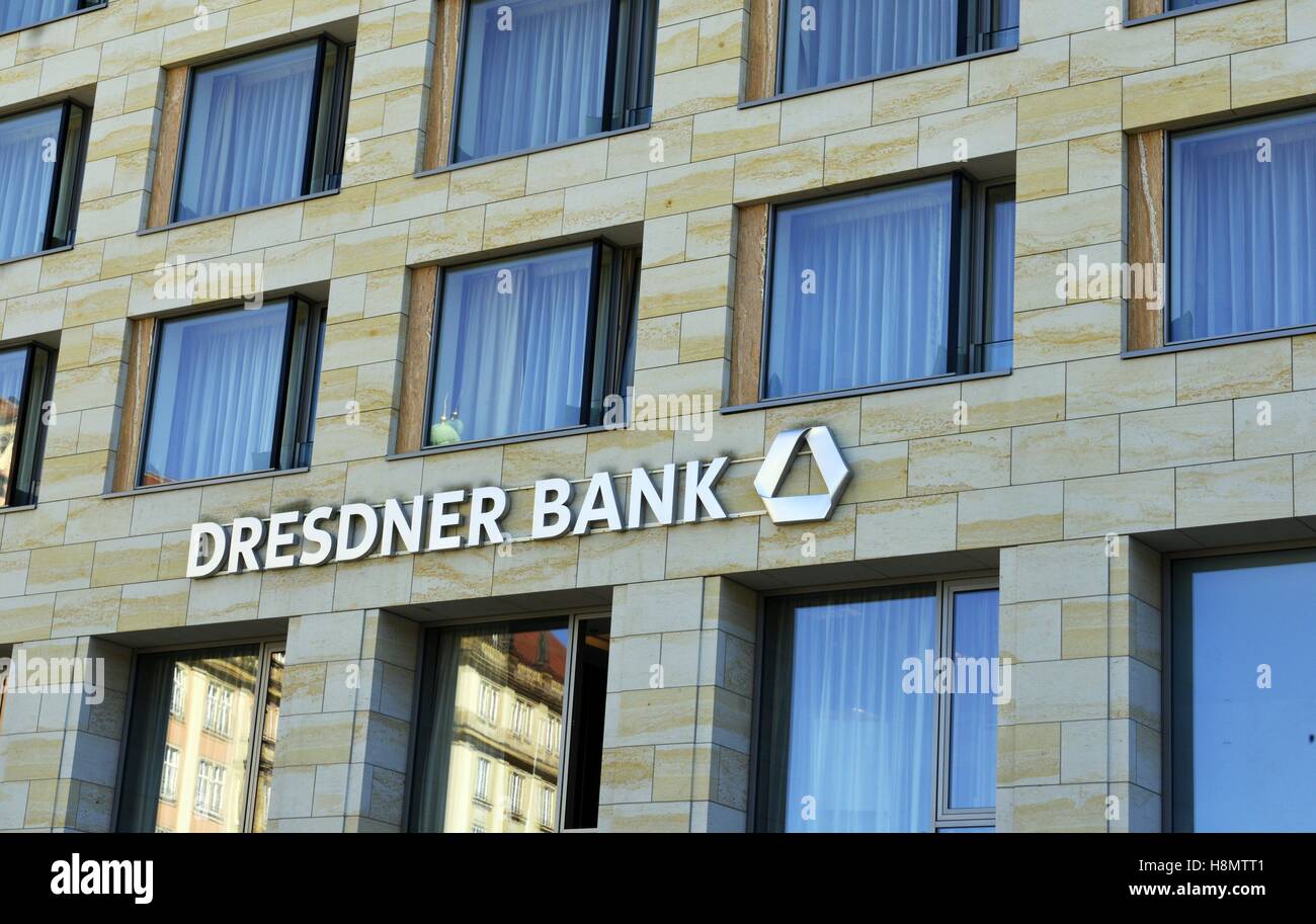 Logo Dresdner Bank in Dresden, Aug. 24,, 2016. | usage worldwide Stock ...