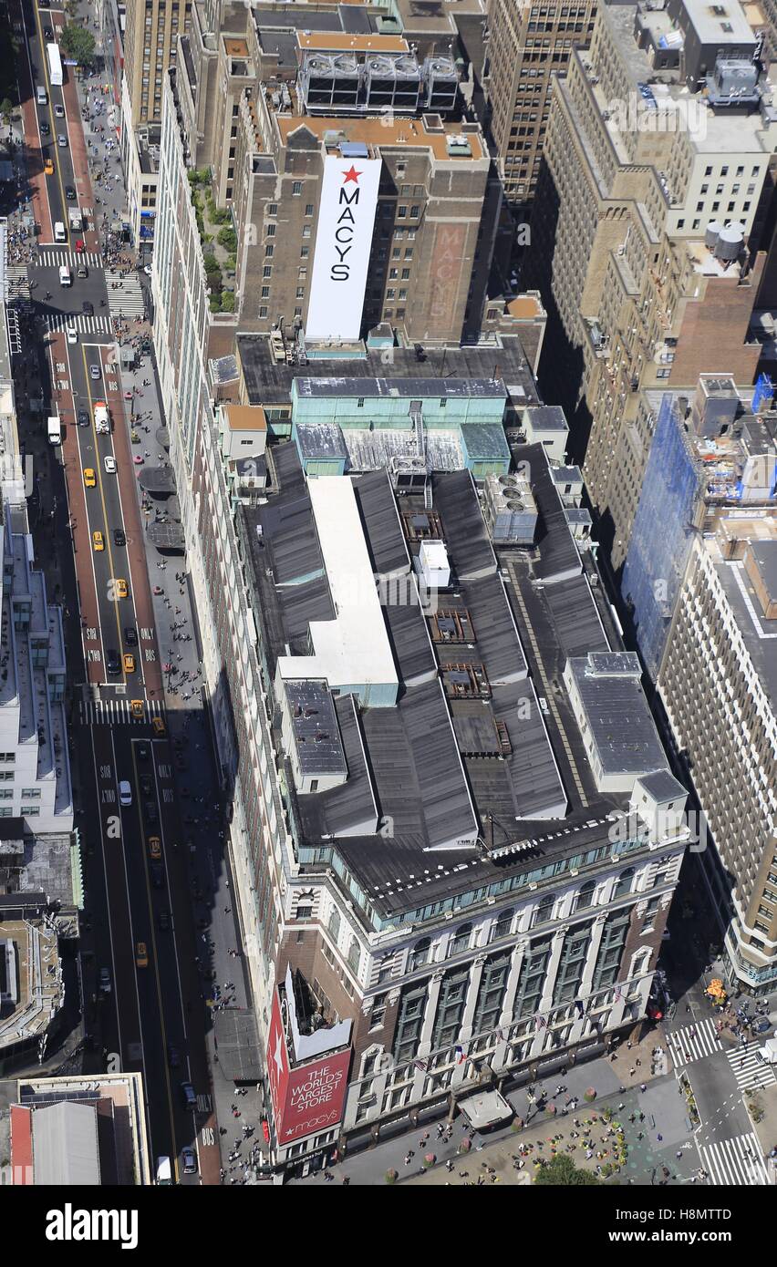 The main building of Macy's in New York seen from the Empire State ...