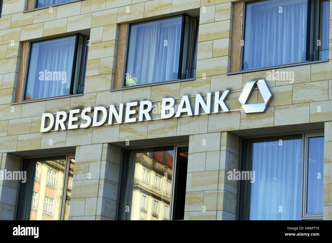Logo Dresdner Bank in Dresden, Aug. 24,, 2016. | usage worldwide Stock ...