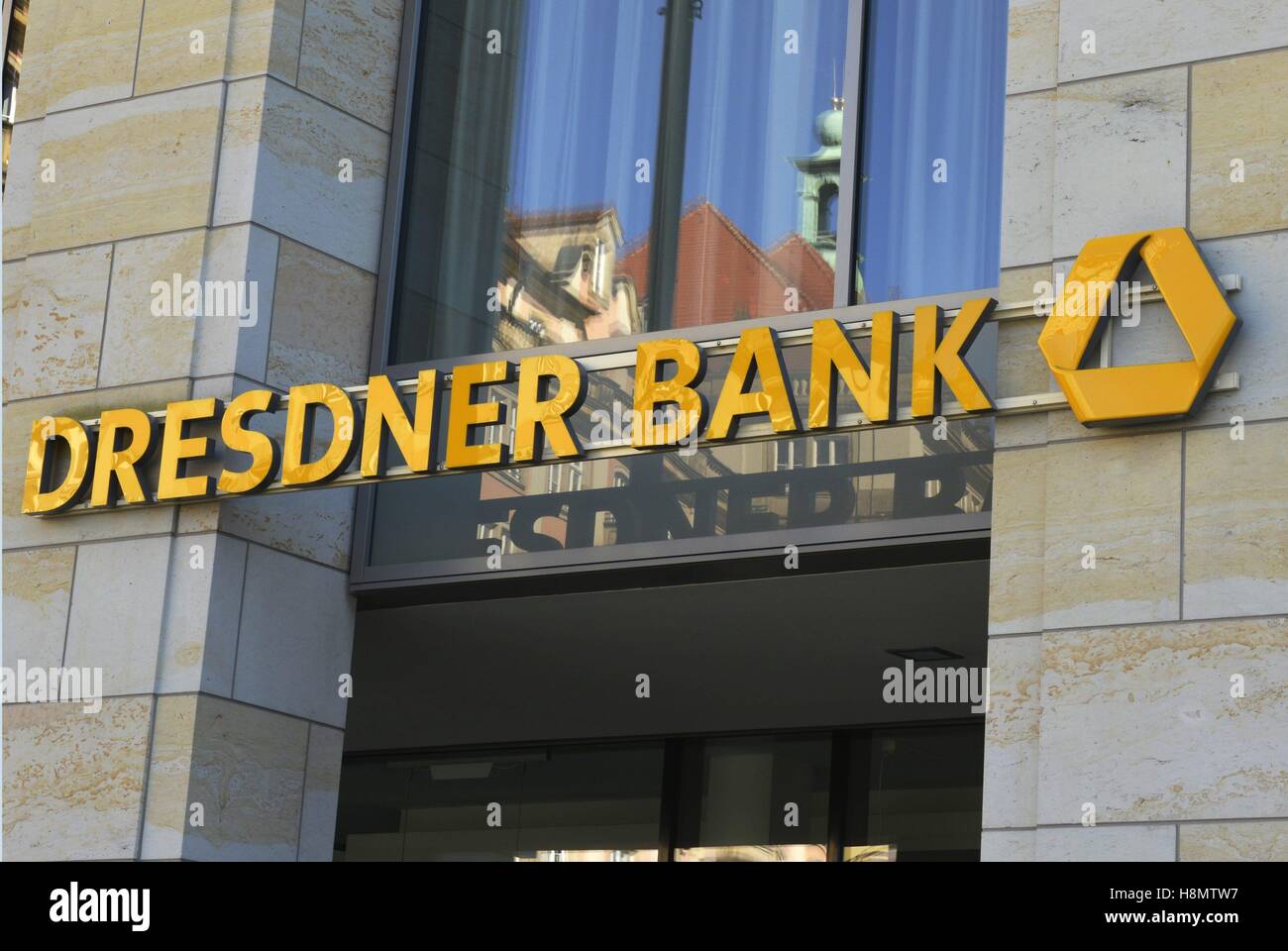 Logo Dresdner Bank in Dresden, Aug. 24,, 2016. | usage worldwide Stock ...