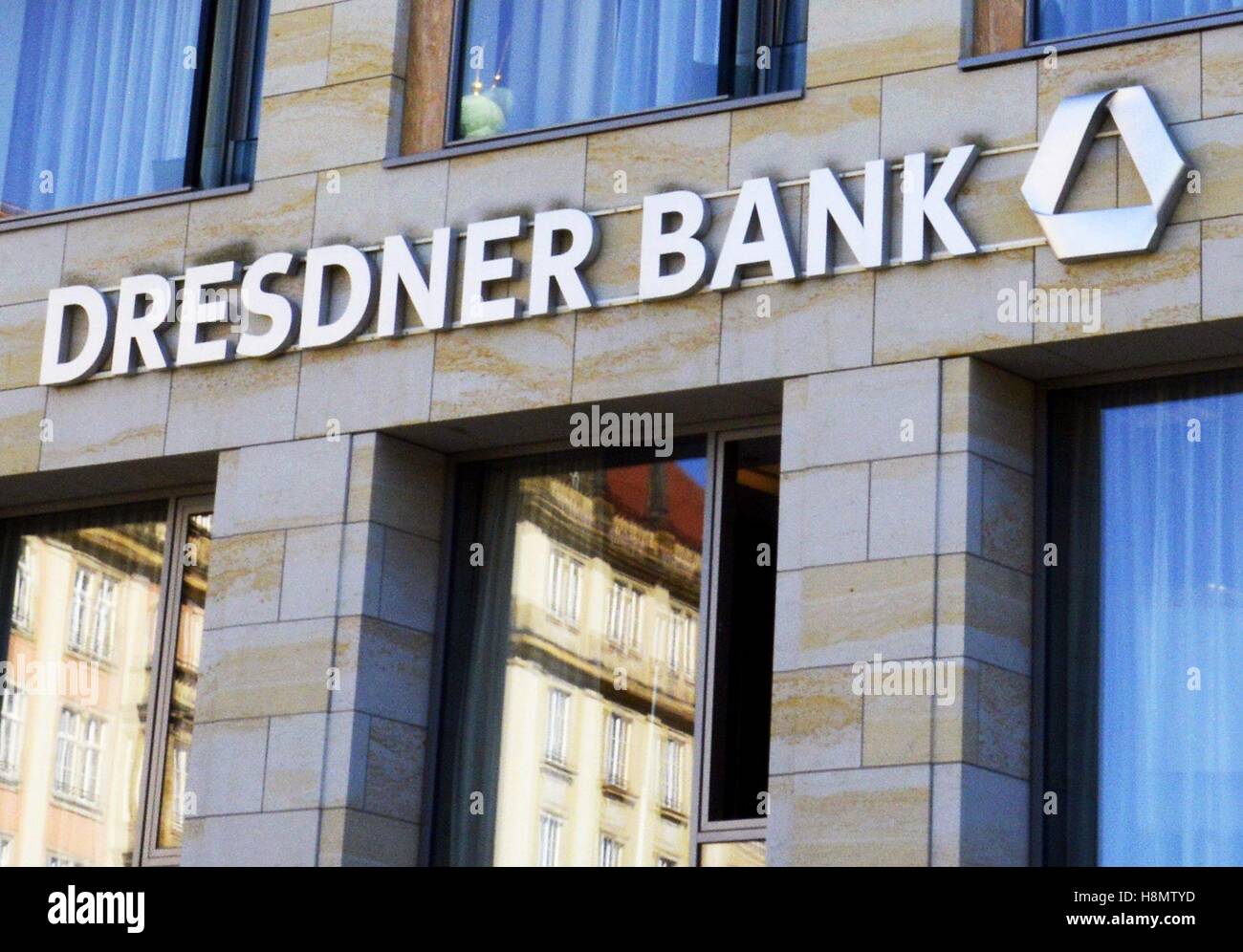 Logo Dresdner Bank in Dresden, Aug. 24,, 2016. | usage worldwide Stock ...