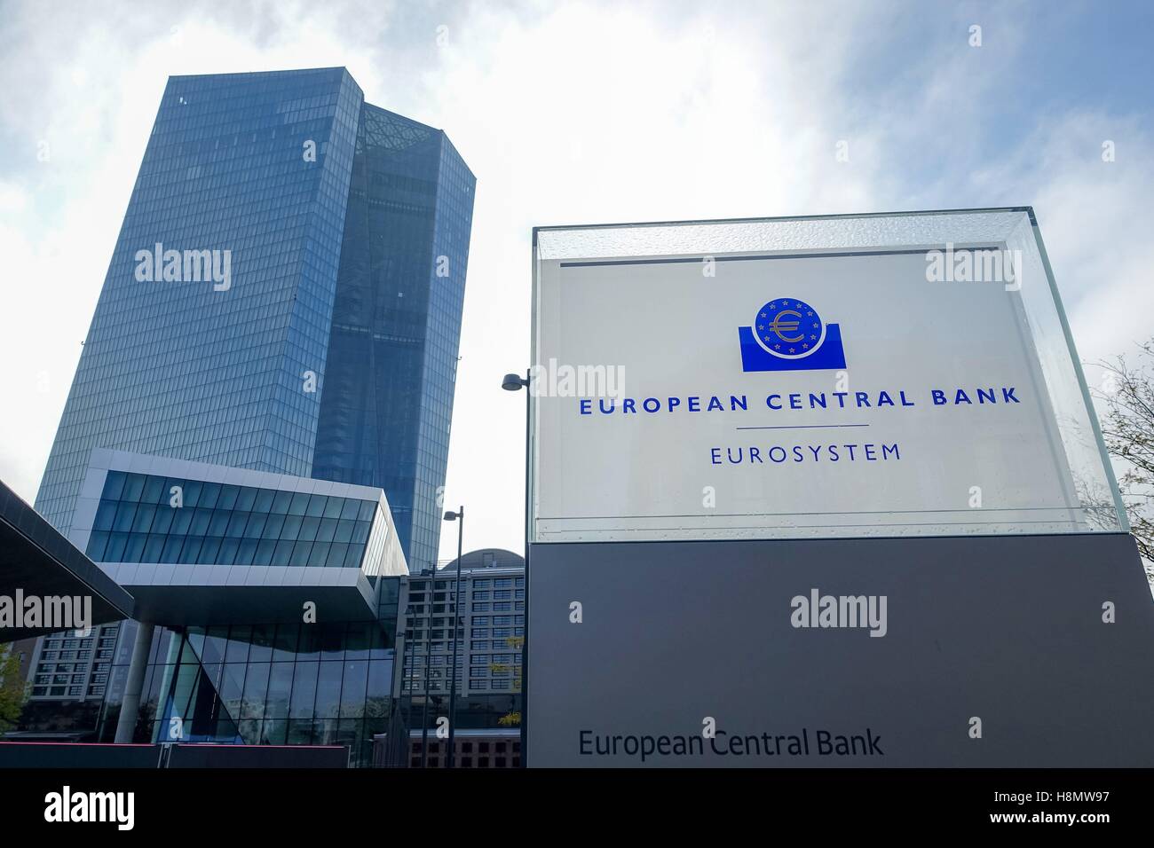 Germany: Main entrance of European Central Bank (ECB) HQs in Frankfurt ...