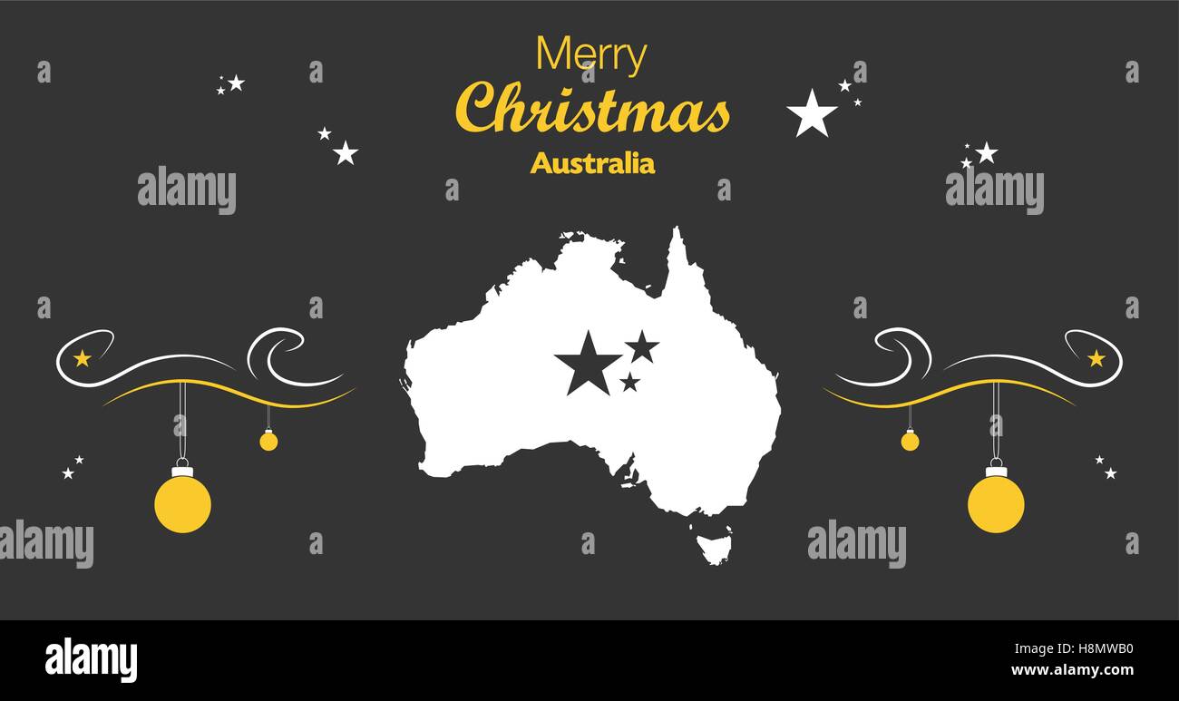 Merry Christmas Map Australia black Stock Vector Image & Art - Alamy