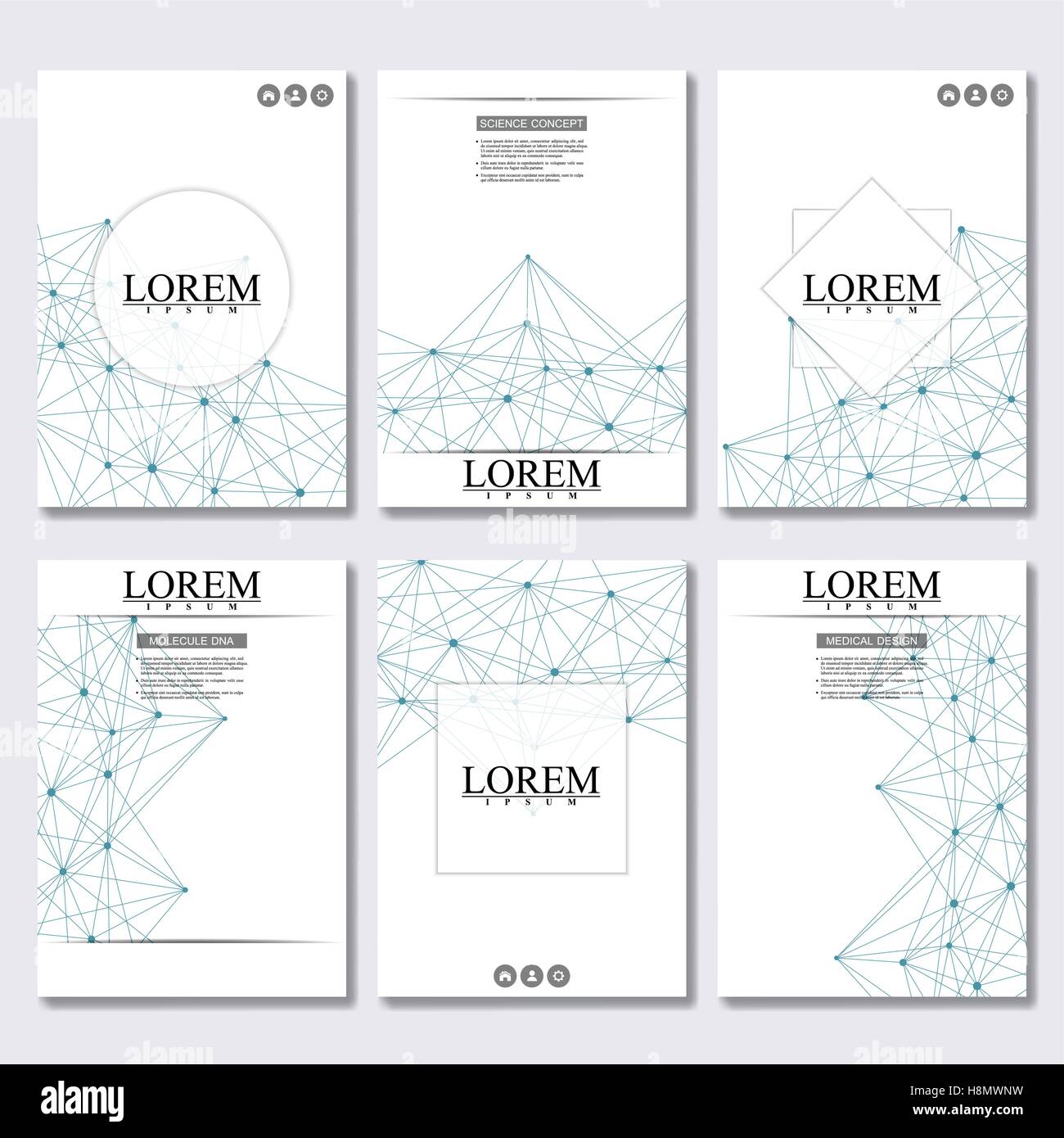 Set of business templates for brochure, flyer, cover magazine in A4 ...