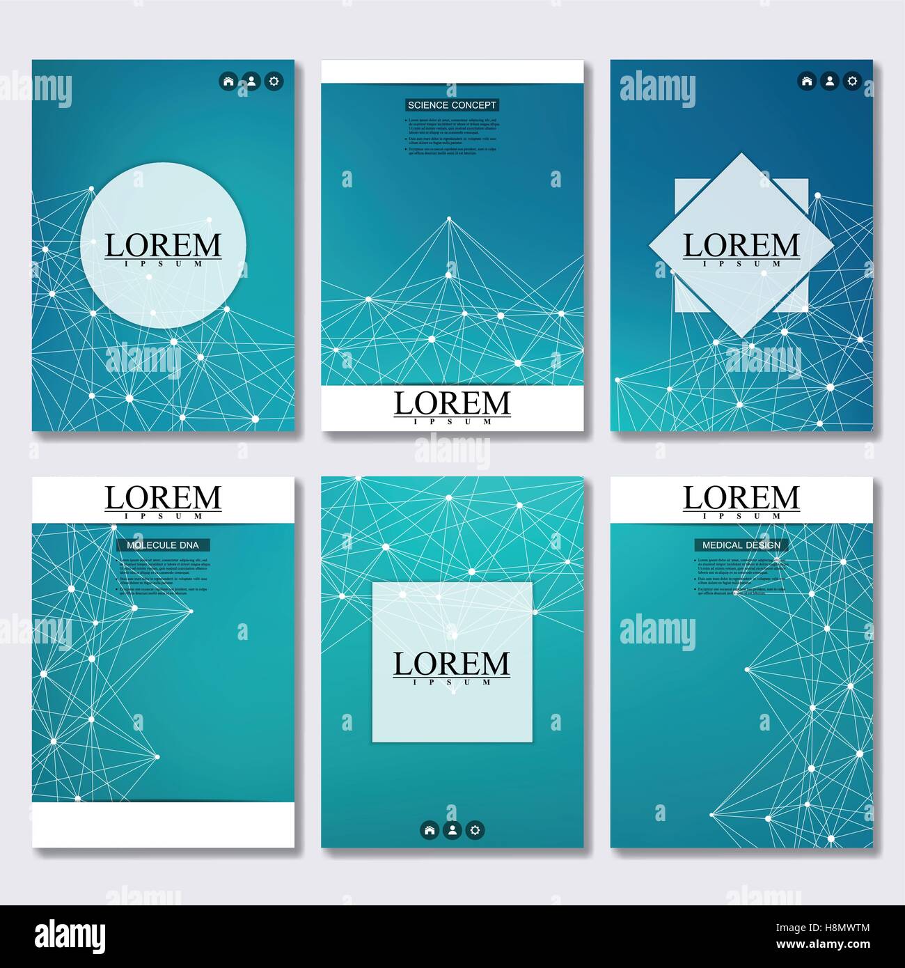 Set of business templates for brochure, flyer, cover magazine in A4 ...