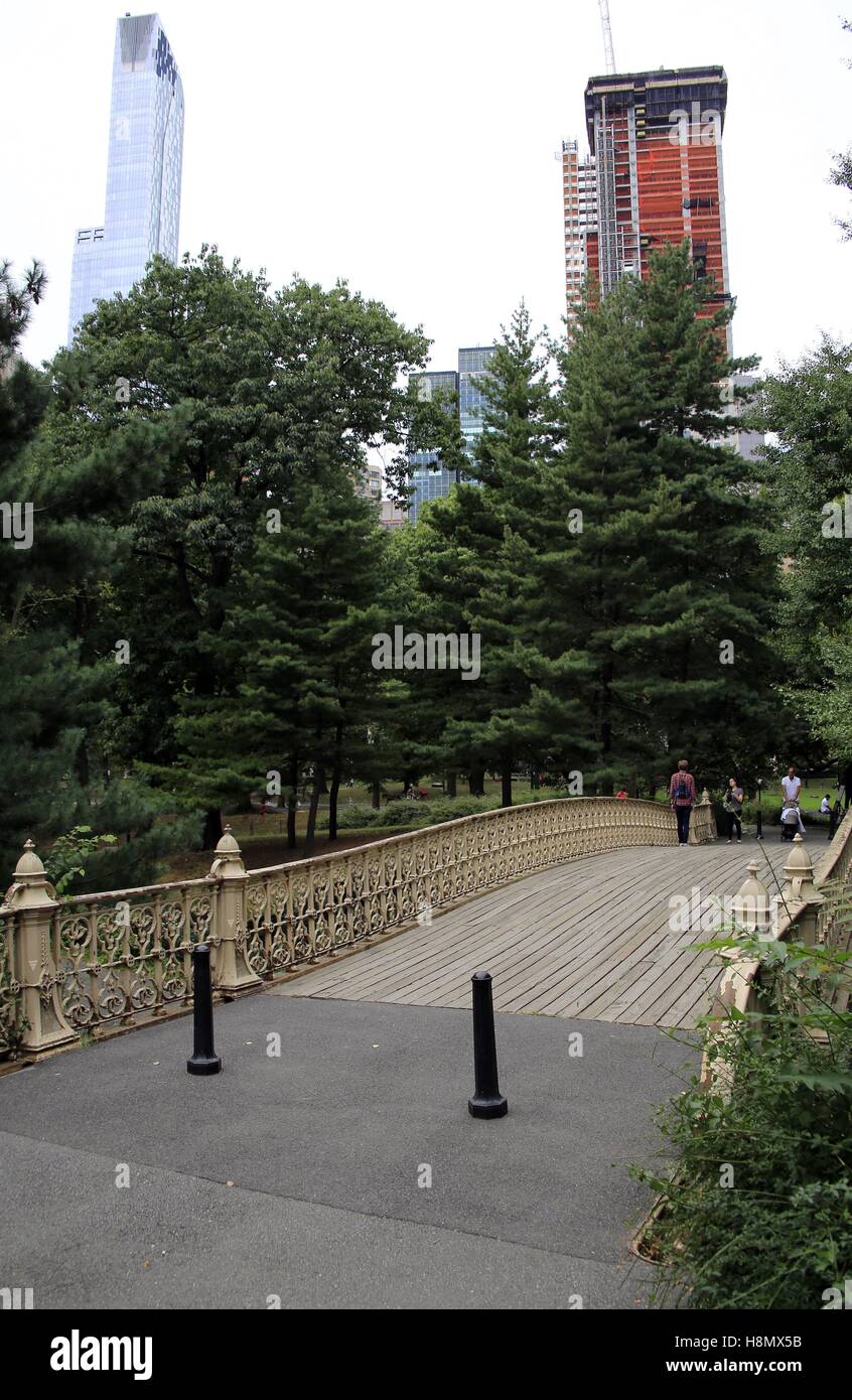 One of Central Park’s few remaining cast iron bridges is the Pine Bank ...