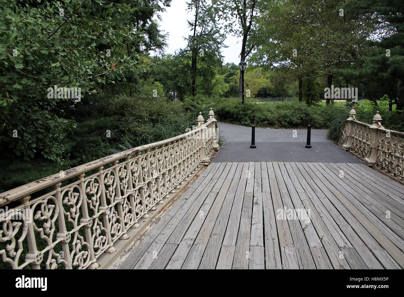 One of Central Park’s few remaining cast iron bridges is the Pine Bank ...