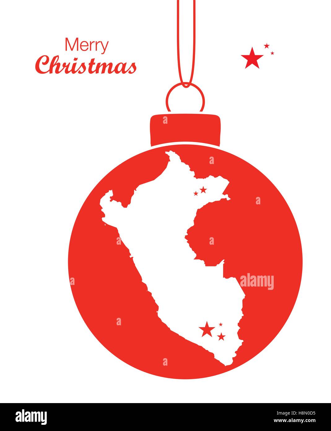 Merry Christmas Map Peru Stock Vector Image & Art - Alamy