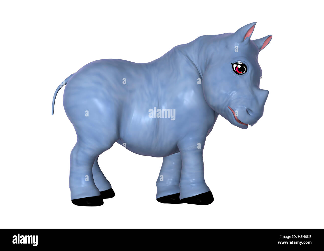 3D rendering of a blue rhino toy isolated on white background Stock ...