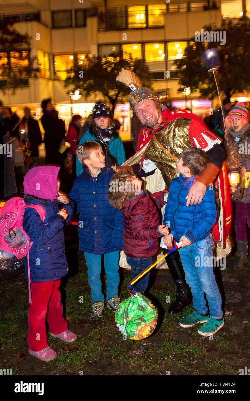 Germany, Cologne, the St. Martin's procession, St. Martin with children ...