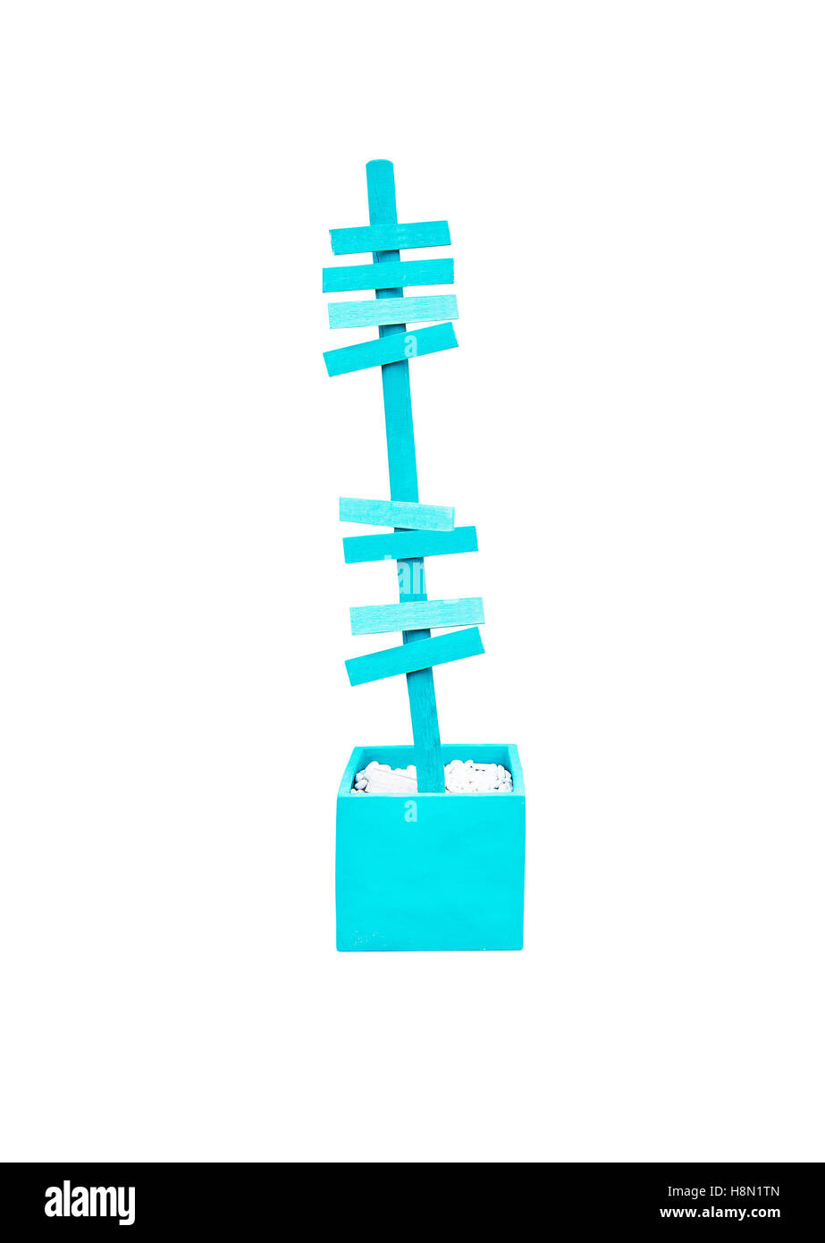 Turquoise wooden arrows with copy space isolated on white Stock Photo ...