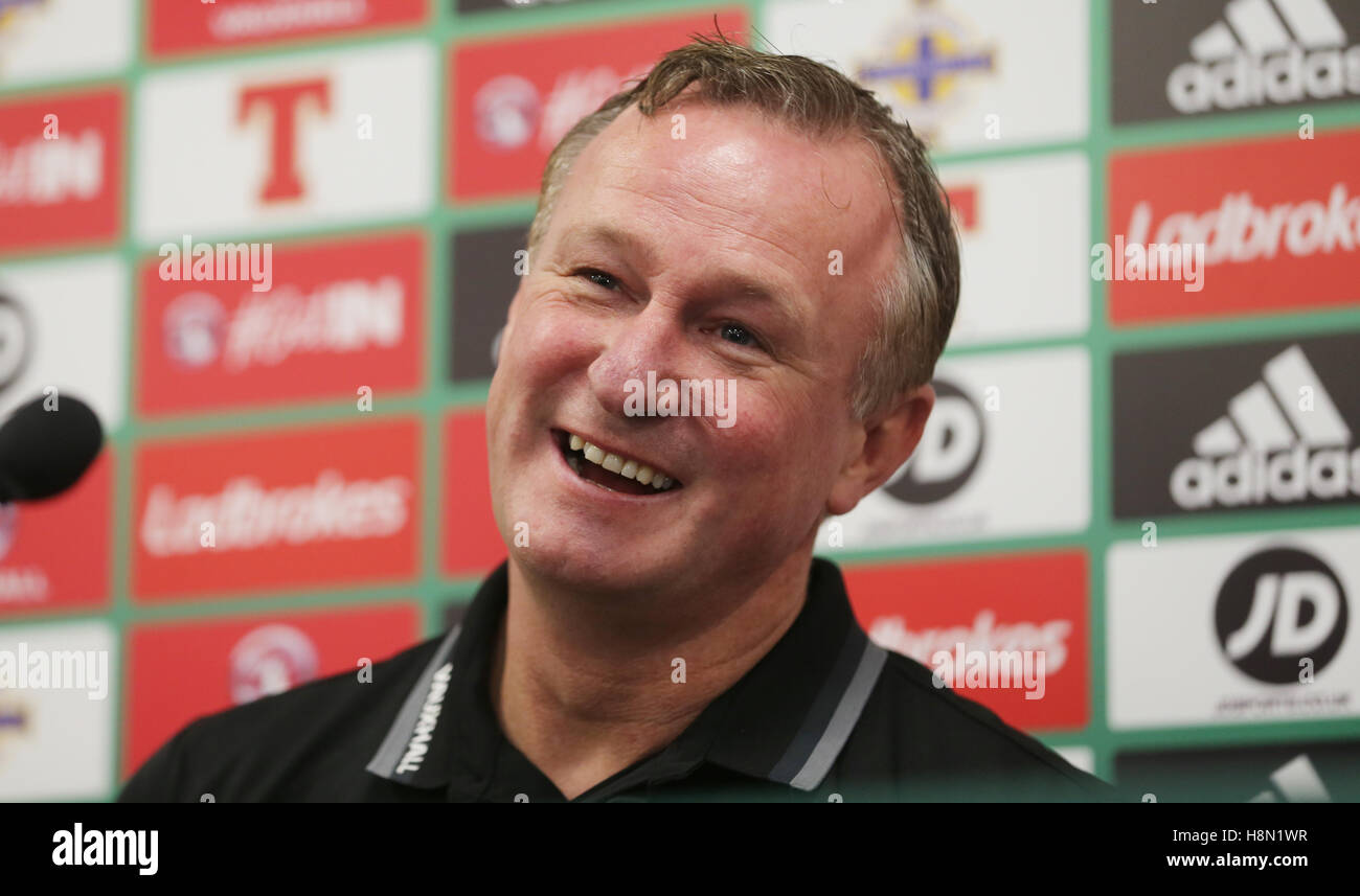 Northern Ireland manager Michael O'Neill during the press conference at ...