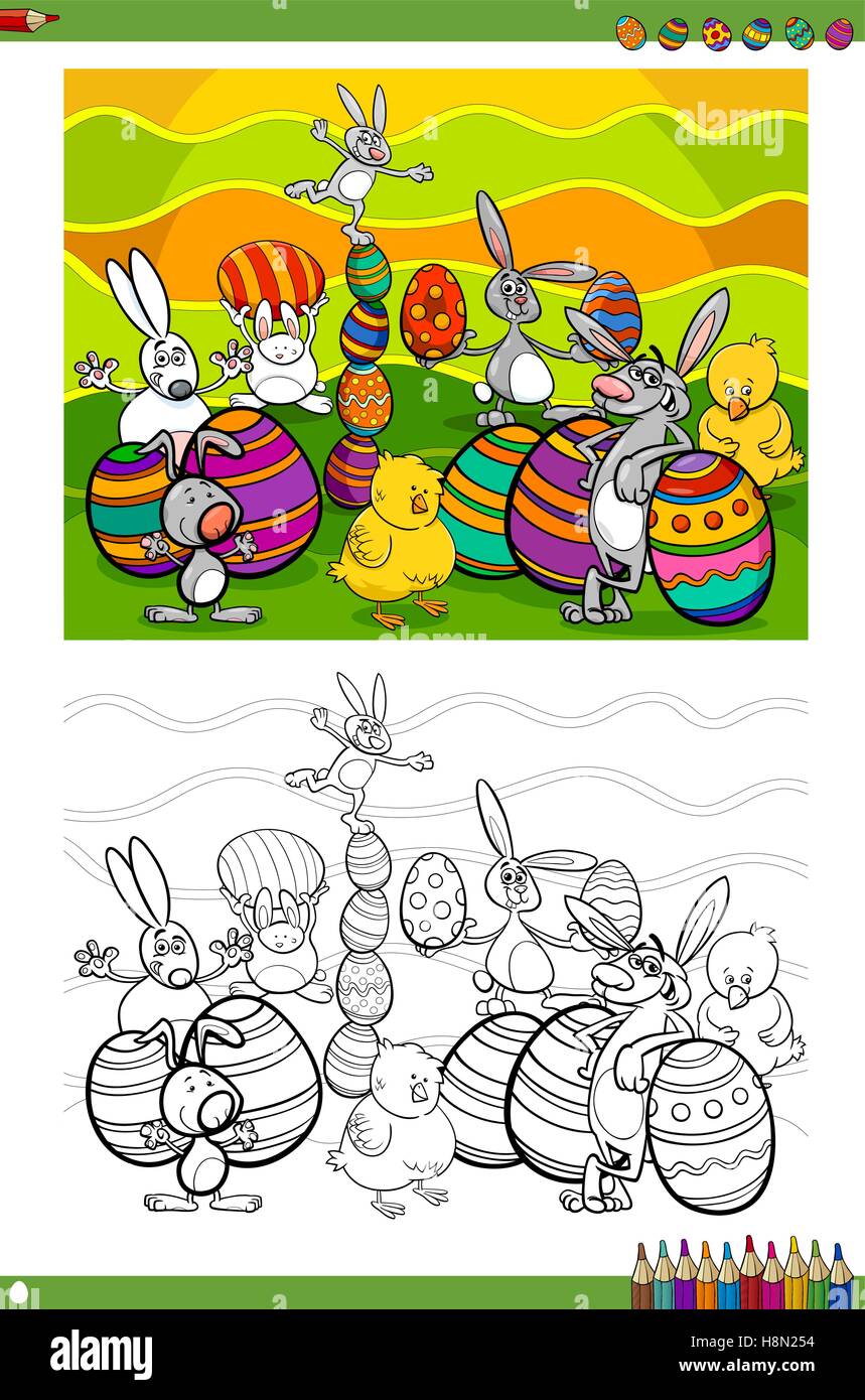 Chickens coloring page Stock Vector Images - Alamy