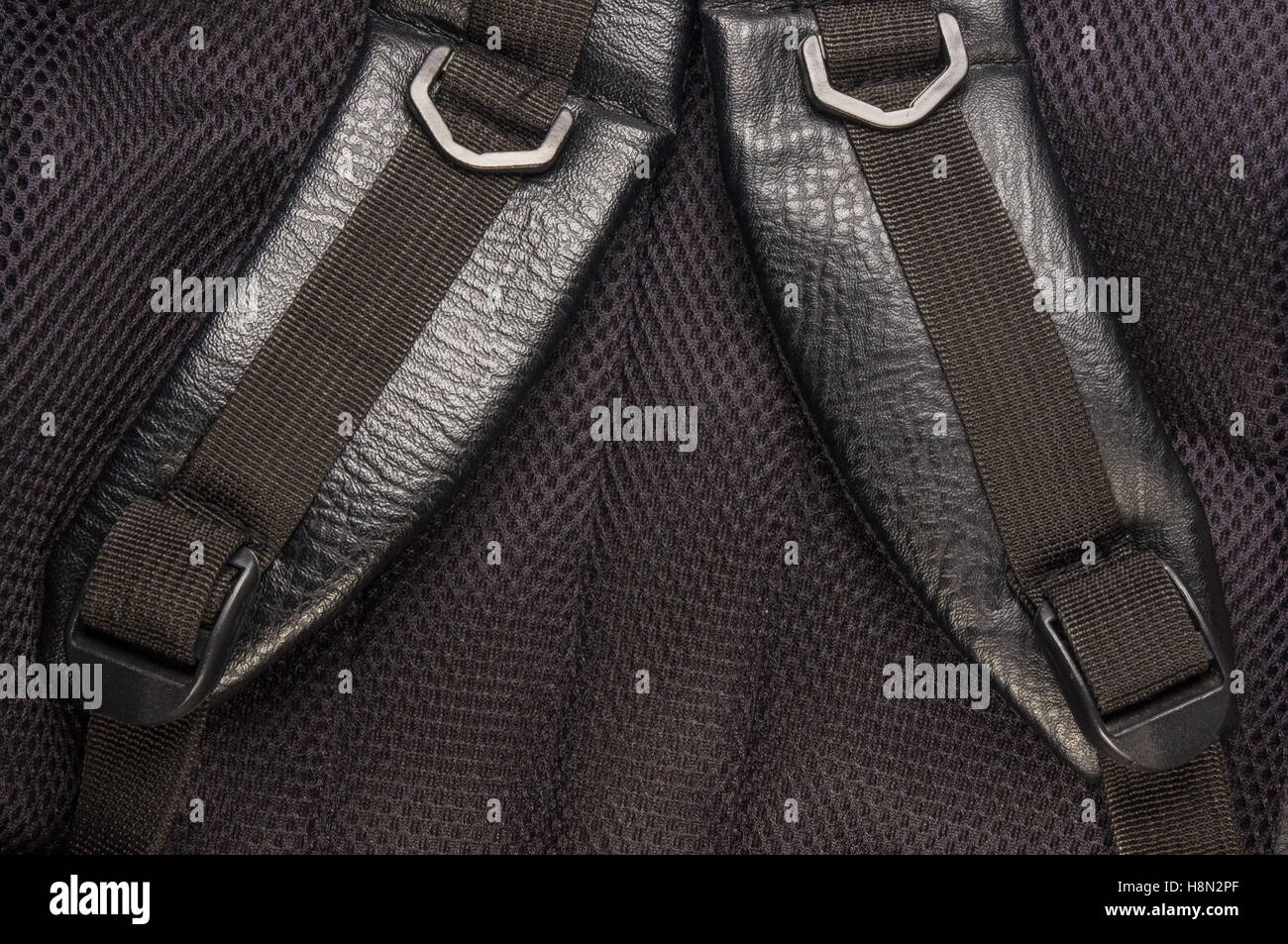 closeup of the fittings and seams in the black backpack Stock Photo - Alamy