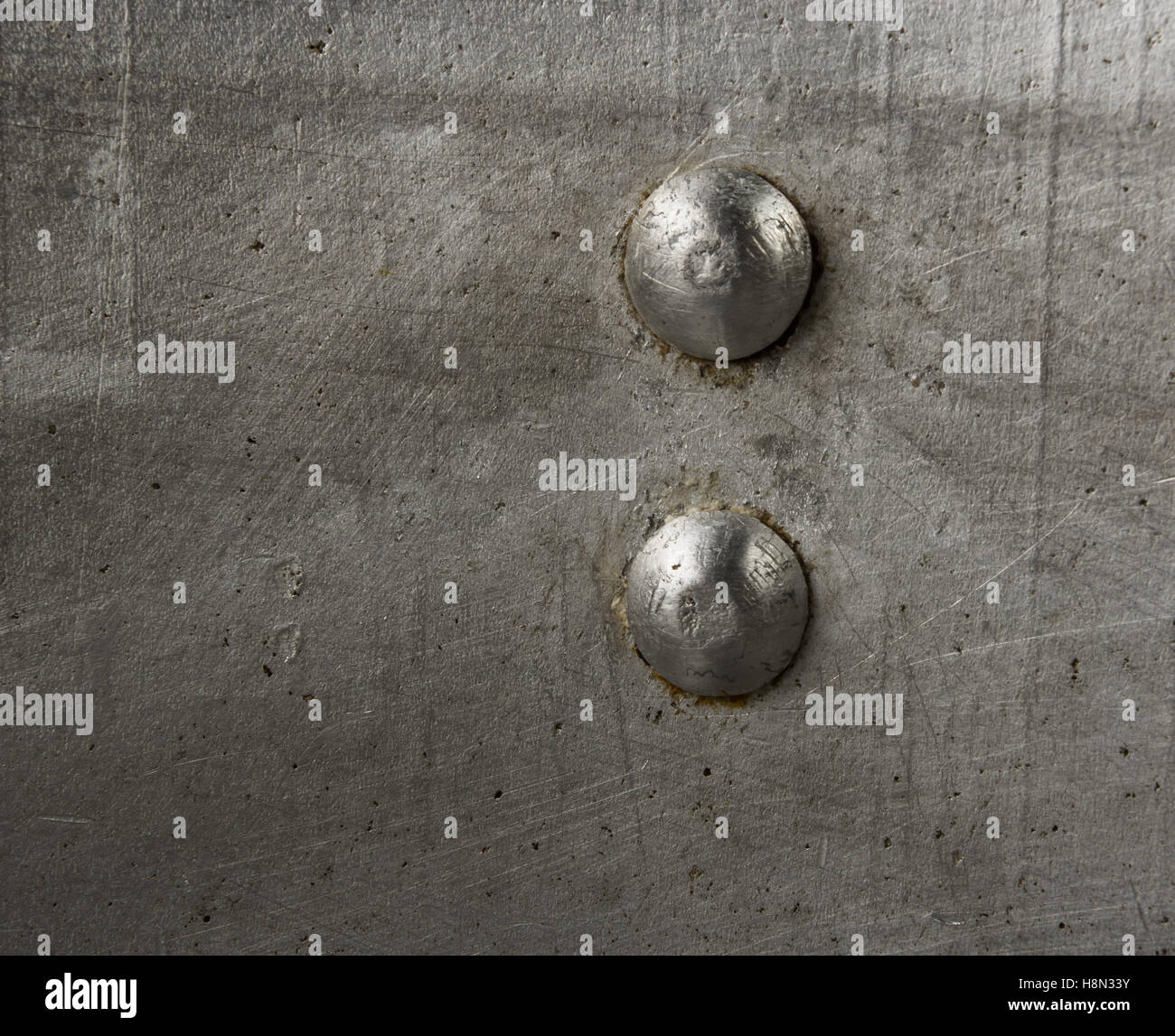 texture of the old aluminum surface with rivets, corrosion, scratches ...