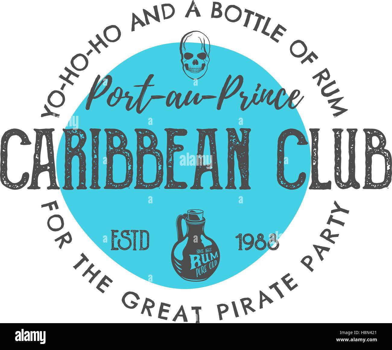 Vintage handcrafted label, emblem. Caribbean club logo template ...