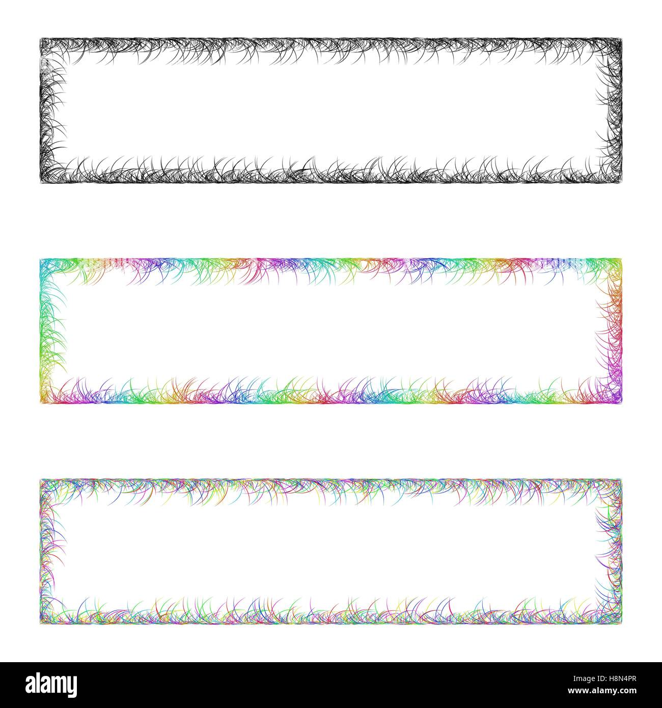 Colorful sketch banner frame design set Stock Vector Image & Art - Alamy