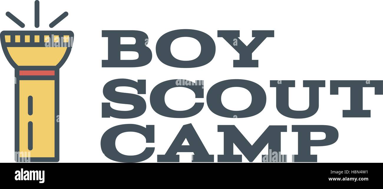 Boy scout camp logo design with typography and travel element ...