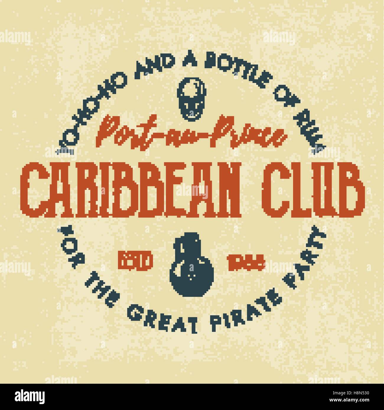 Vintage handcrafted label, emblem. Caribbean club logo template ...