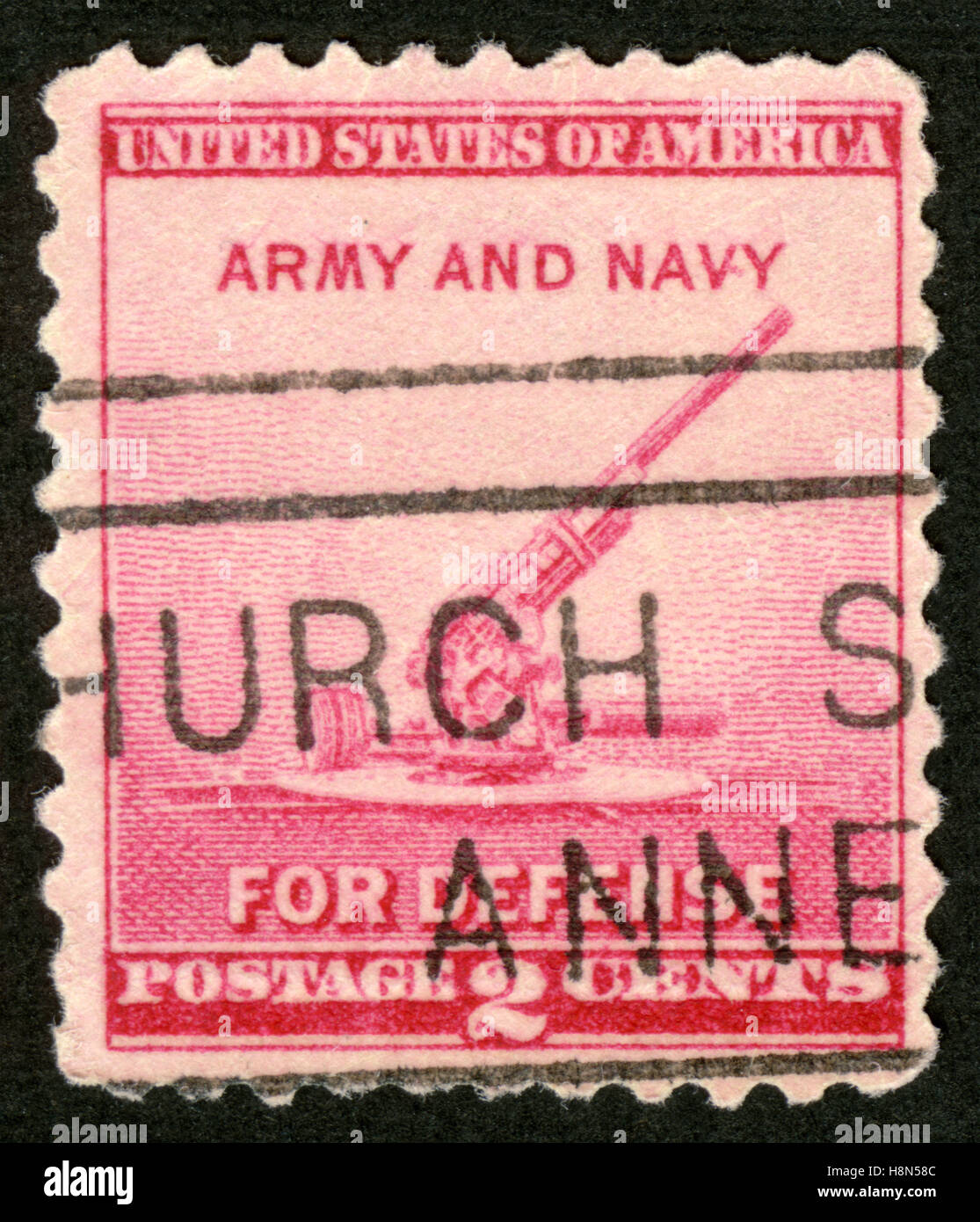US,circa 1940, postage stamp ,Army and navy,for defense Stock Photo - Alamy
