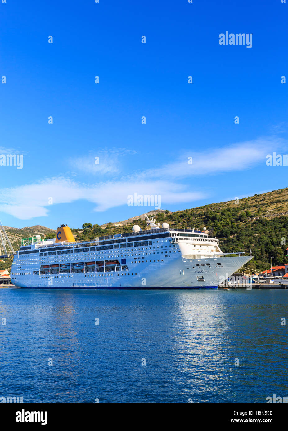 Cruise ship Costa Riviera in Dubrovnik Port, Adriatic Seas, Dalmatia ...