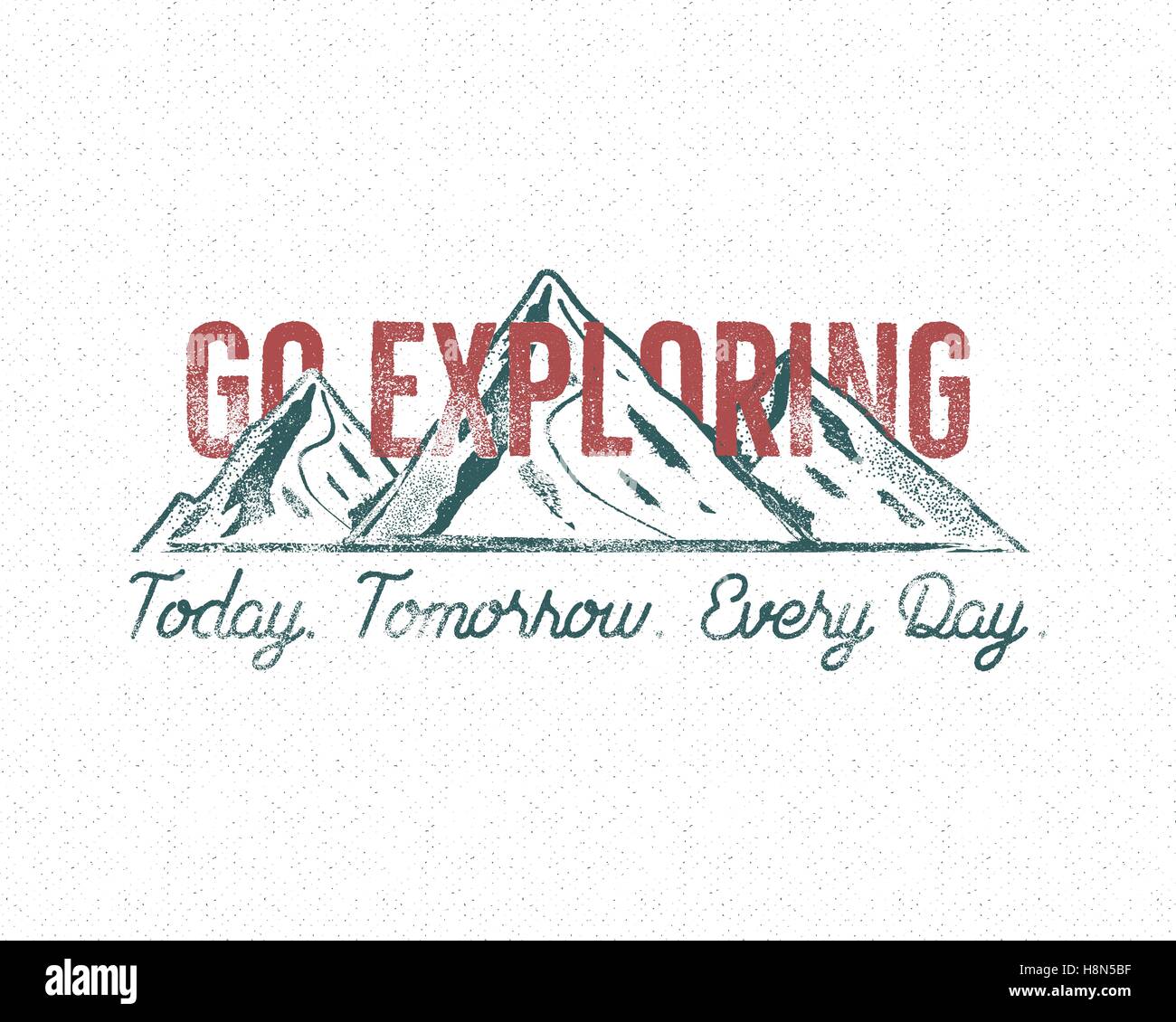 Adventure vintage label print design. Go exploring sign. Typography ...
