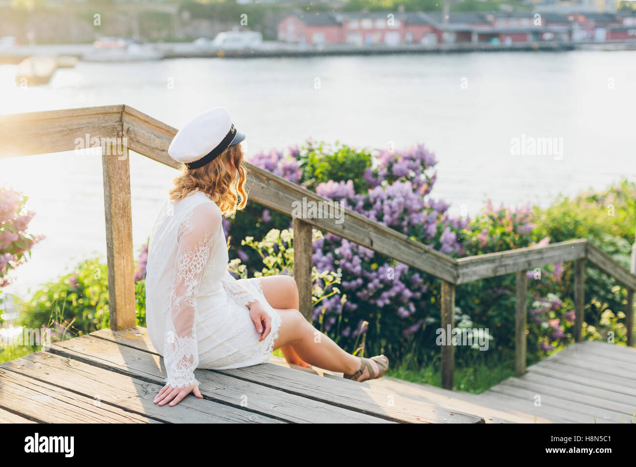 Person wooden boardwalk hi-res stock photography and images - Alamy
