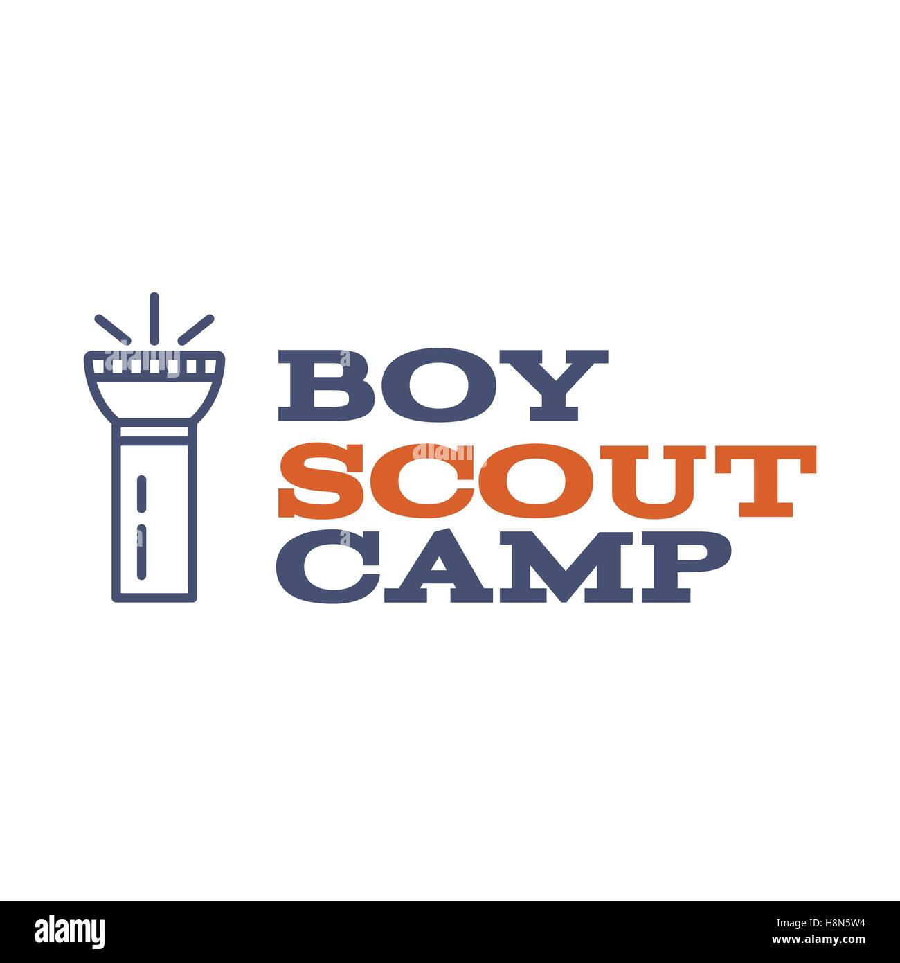 Boy scout camp logo design with typography and travel element ...