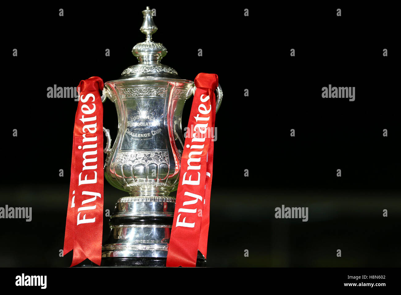 The FA cup trophy during the Emirates FA Cup first round match at ...