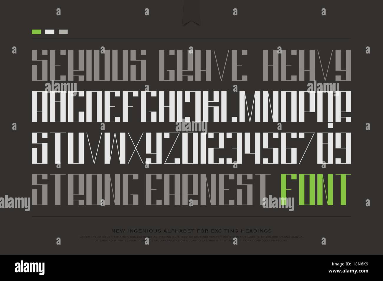 grave style alphabet letters and numbers isolated on dark background ...