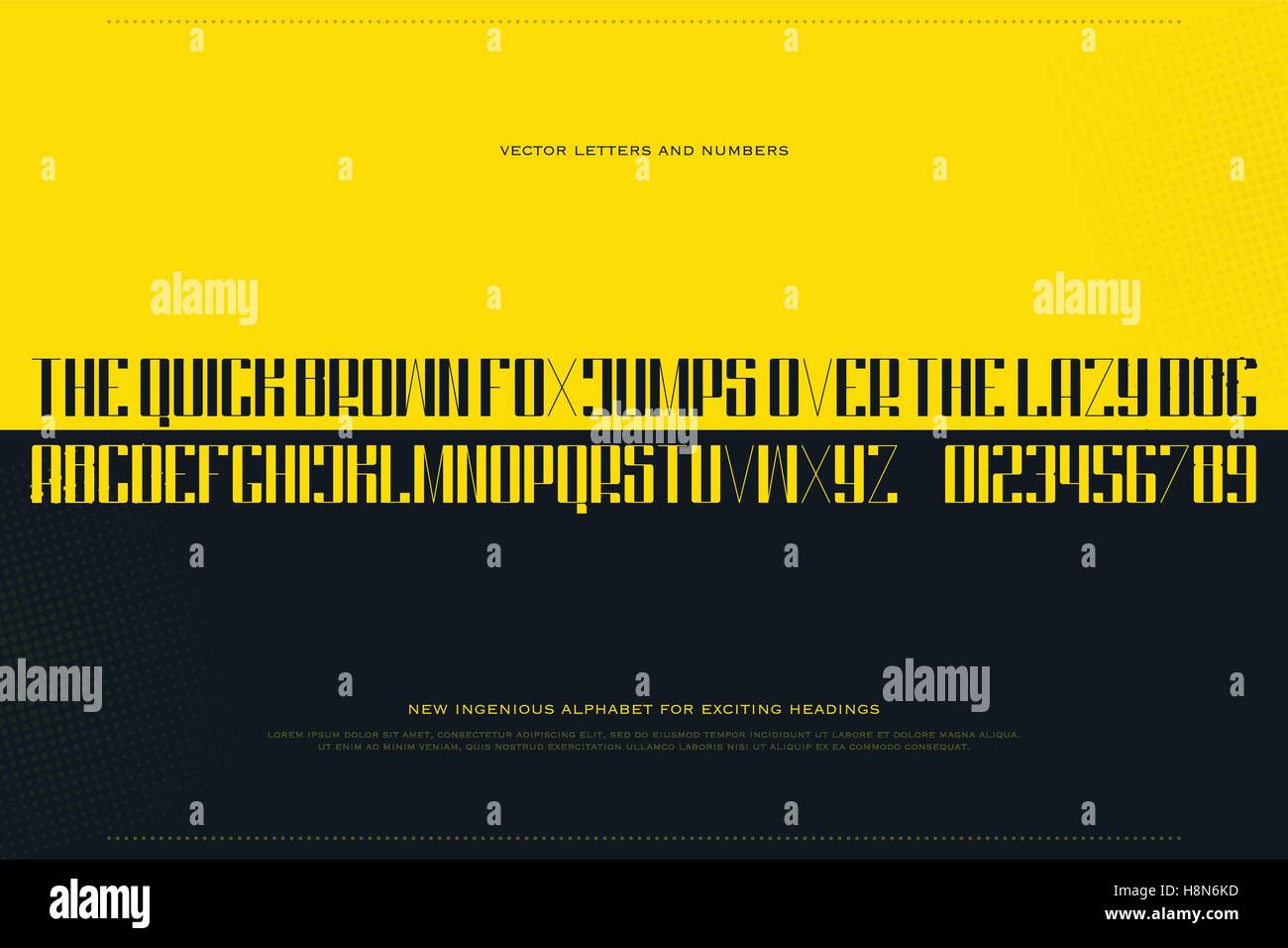 grave style alphabet letters and numbers isolated on black background ...