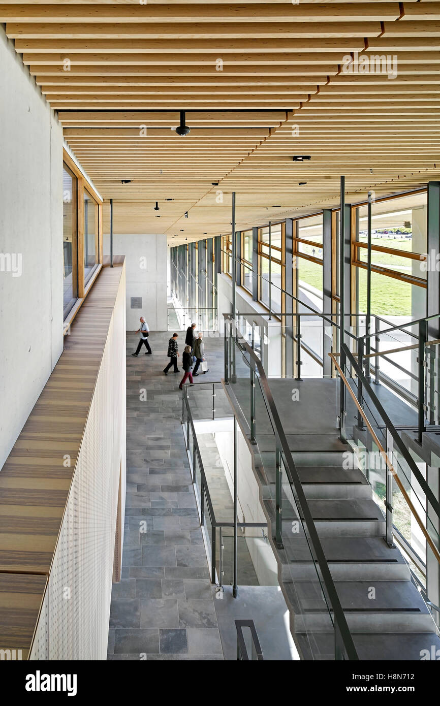 Staircase and main entrance viewed from above. Moesgaard Museum, Aarhus ...