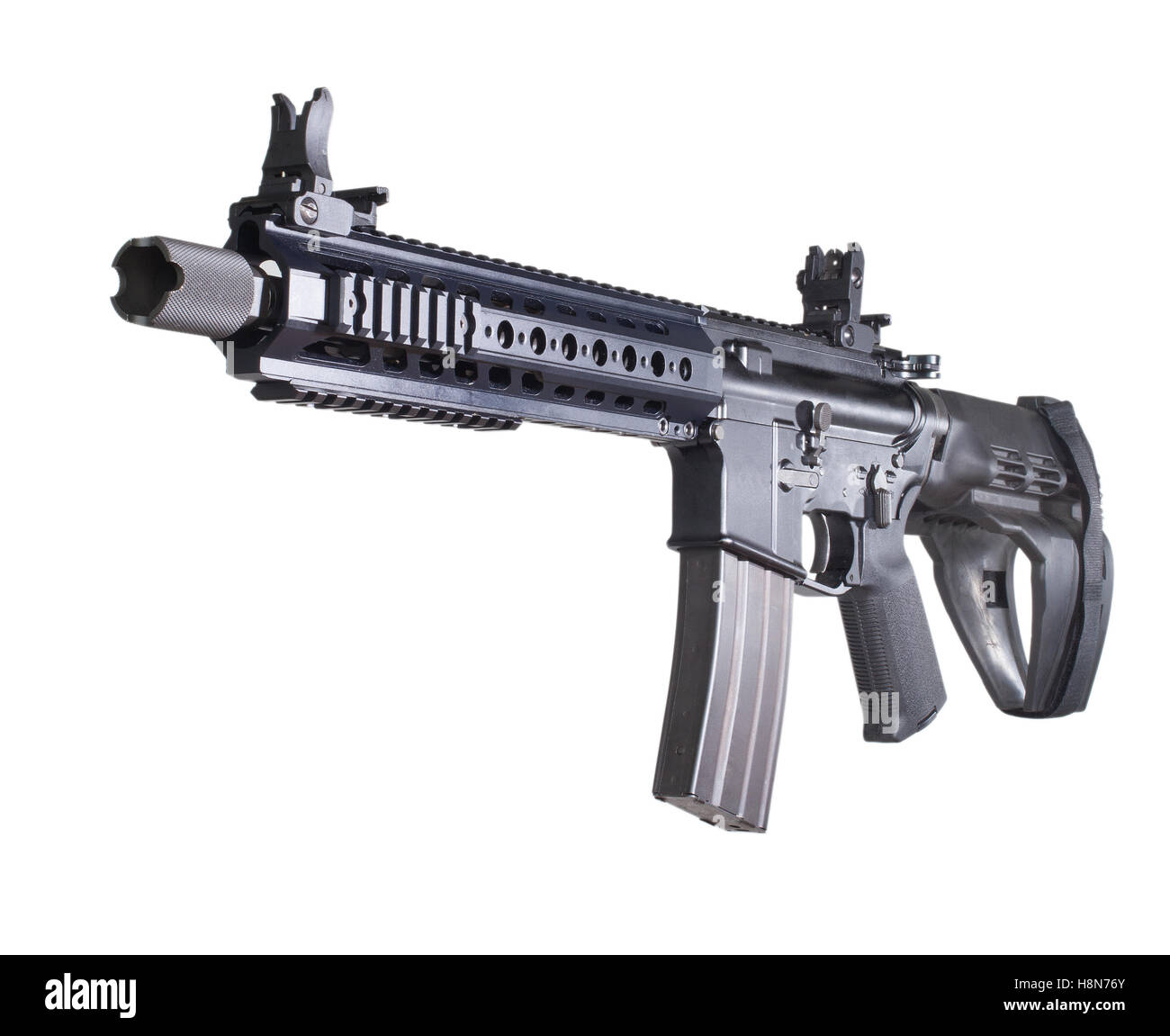 Modern sporting rifle that is handgun length with a short stock Stock ...