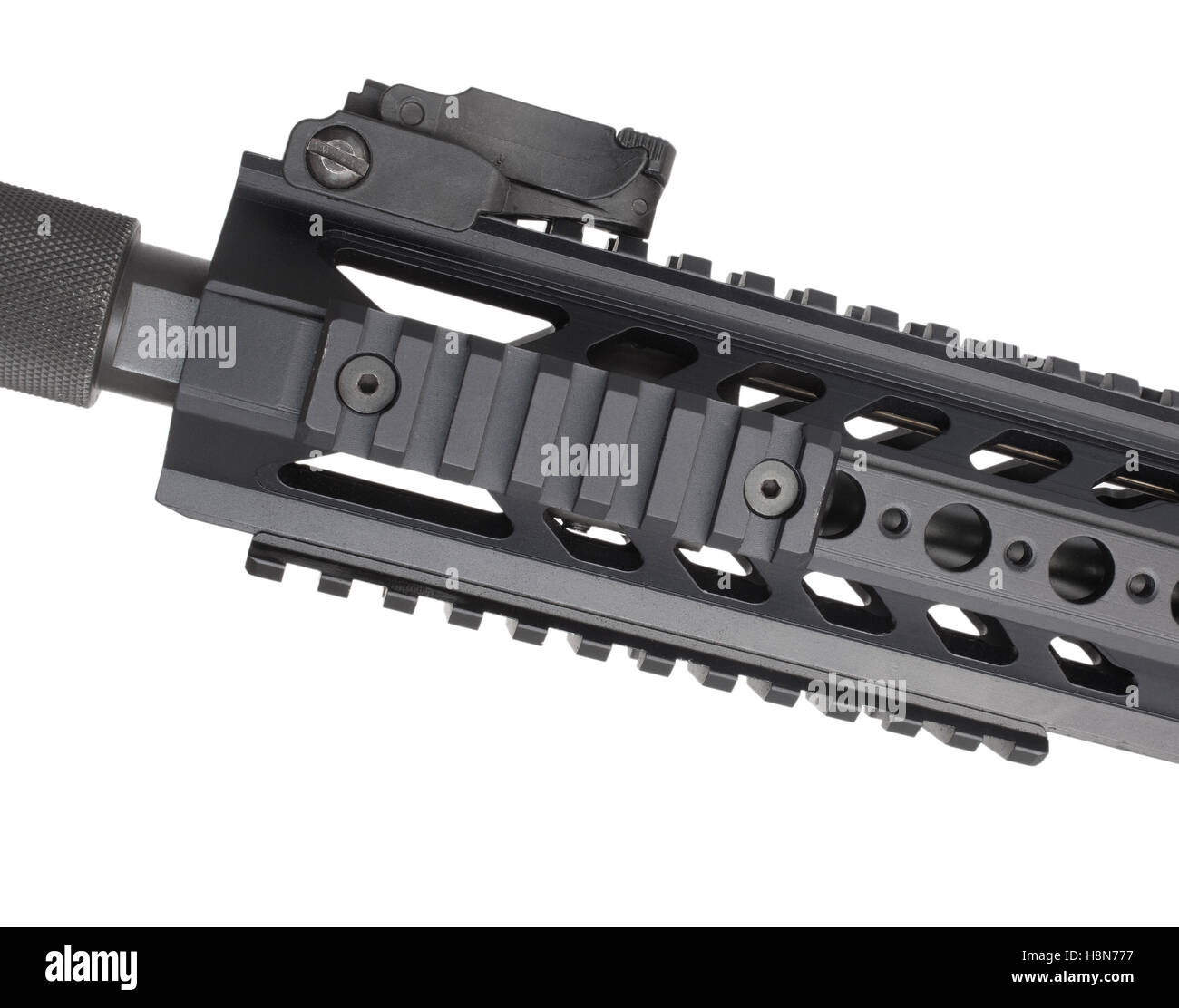 Movable metal rails on a modern sporting rifle Stock Photo - Alamy