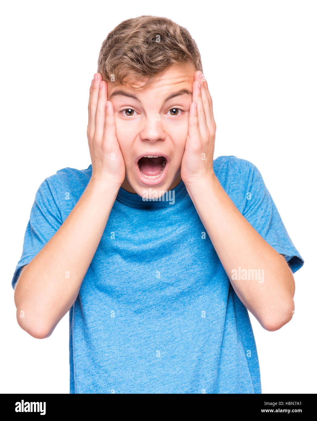 Emotional portrait of teen boy Stock Photo - Alamy