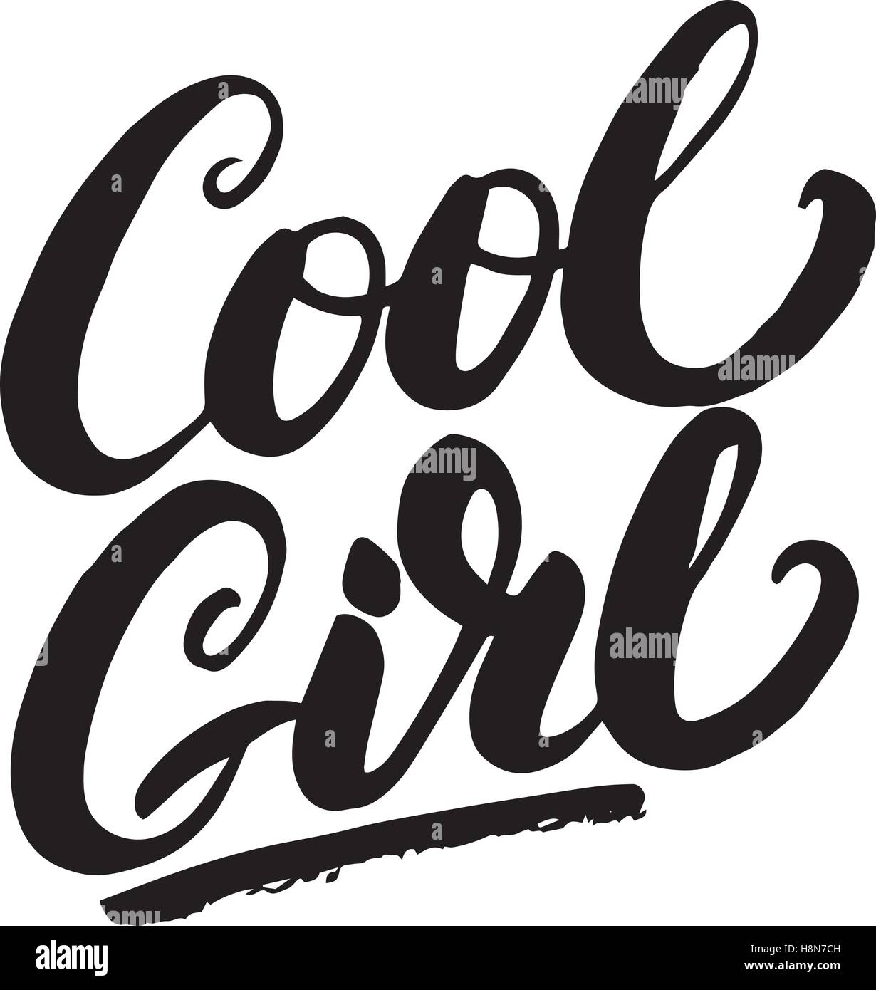 Cool girl hand written lettering Stock Vector Image & Art - Alamy