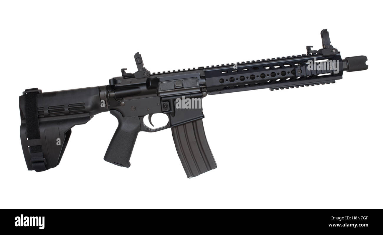 AR-15 handgun that is isolated on a white background Stock Photo - Alamy