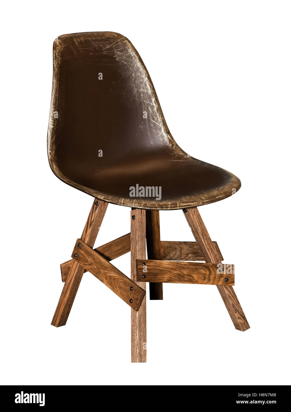 Modern wooden chair Stock Photo - Alamy