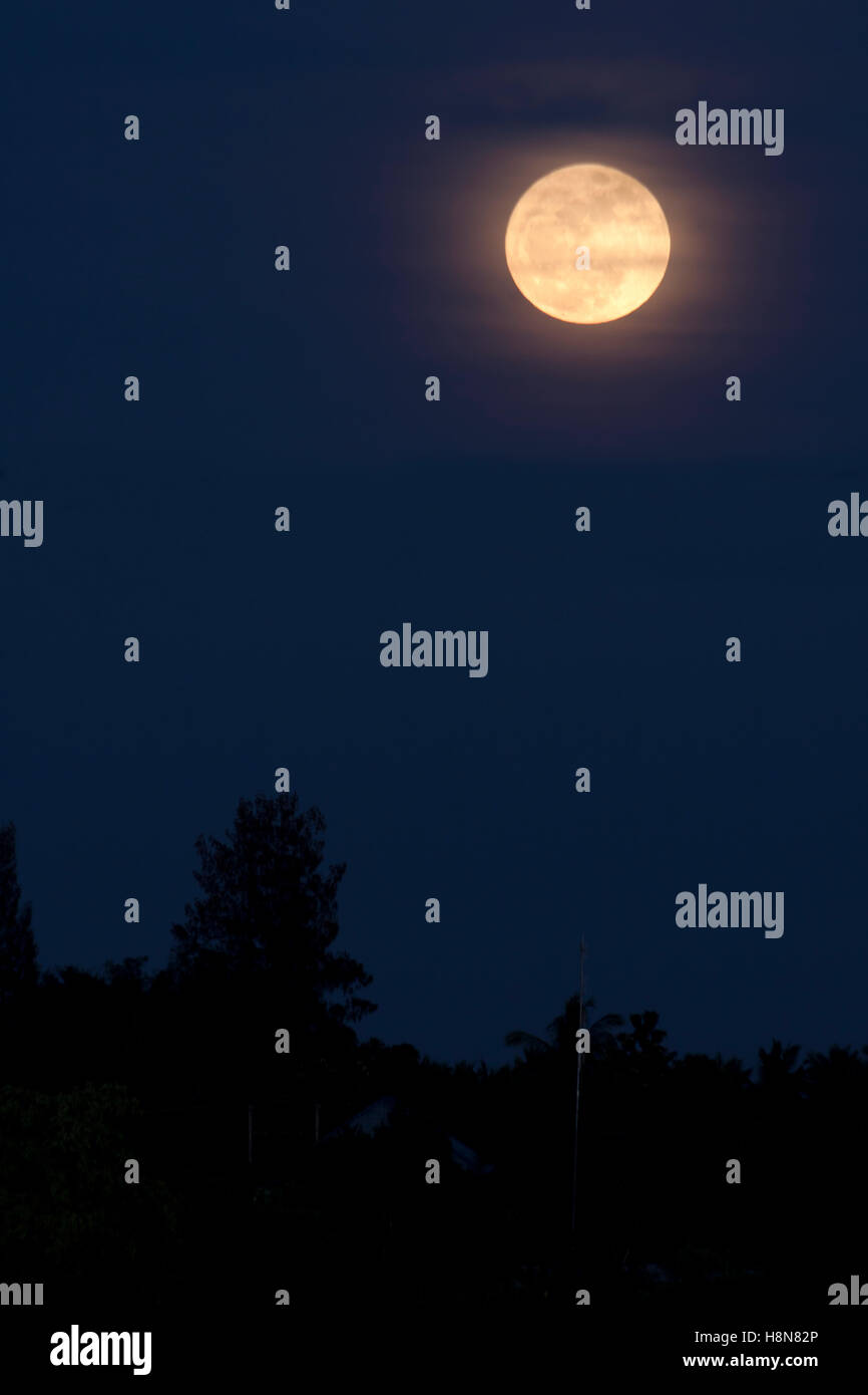 Full moon super moon in November 14, 2016 in Thailand Stock Photo - Alamy