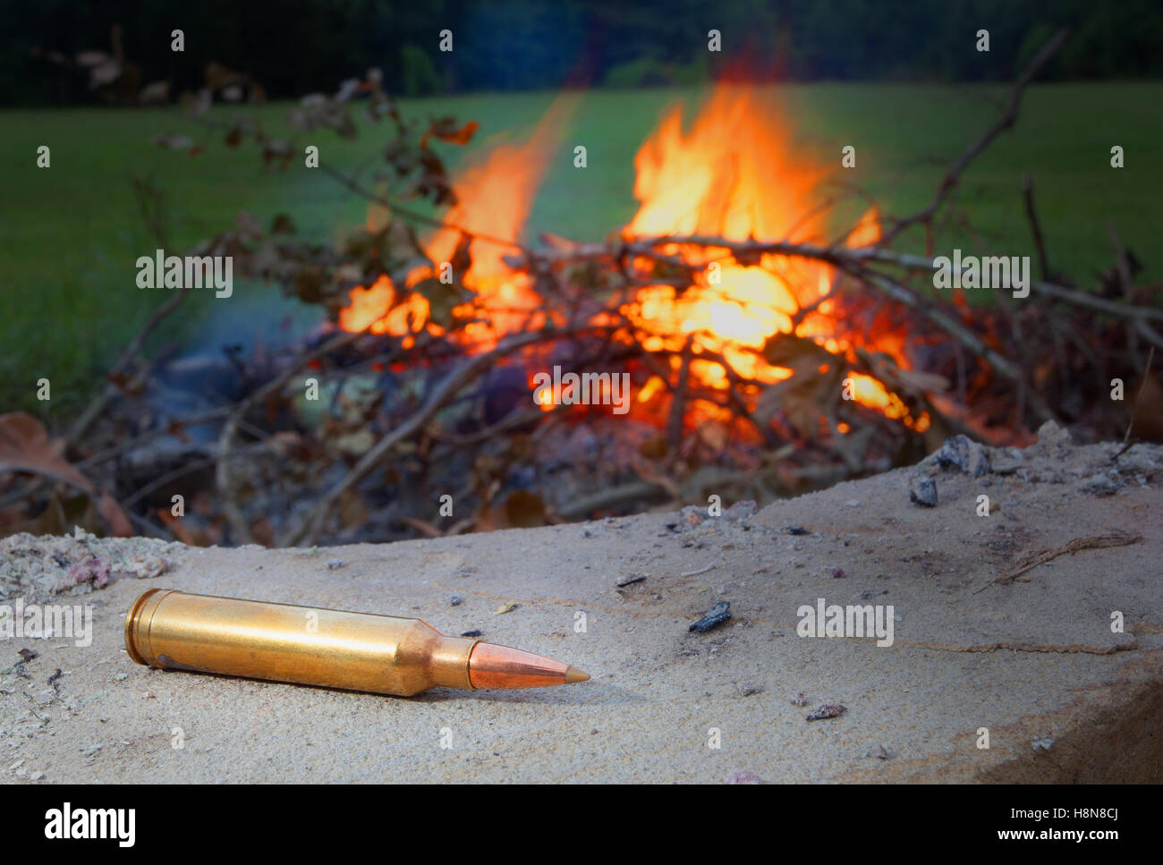 Burning metal bullet fire hi-res stock photography and images - Alamy