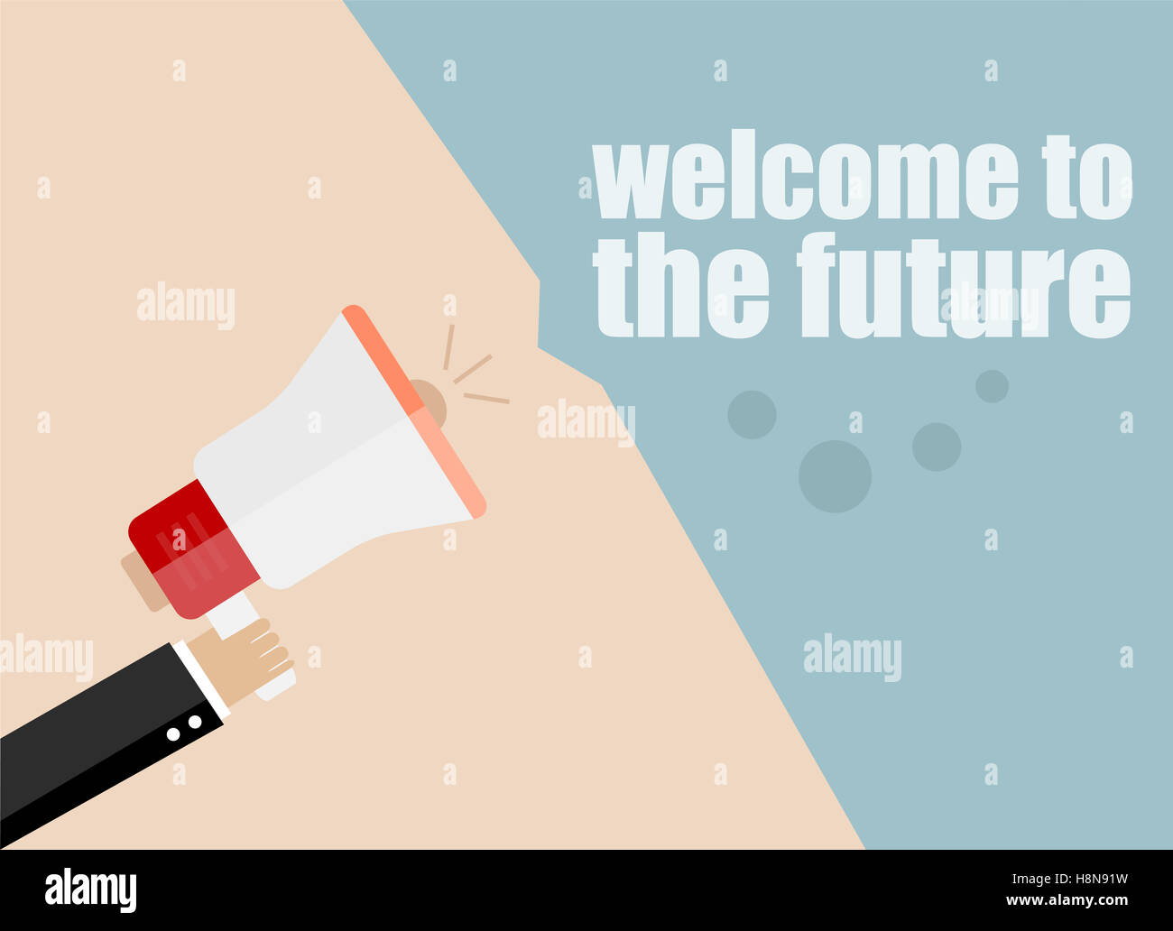 welcome to the future. Flat design business concept Digital marketing ...