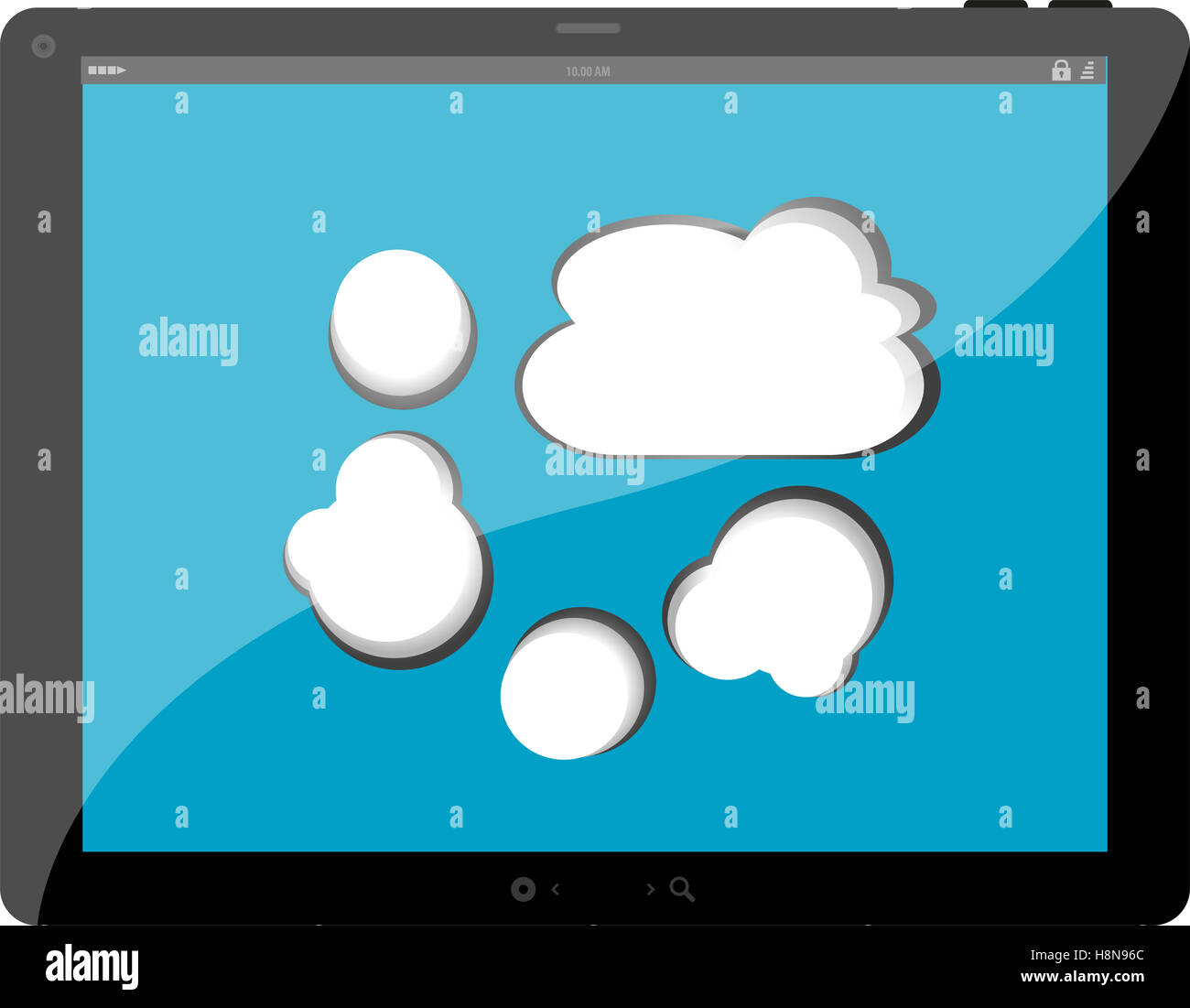 speech bubble on black tablet pc social, network concept Stock Photo ...