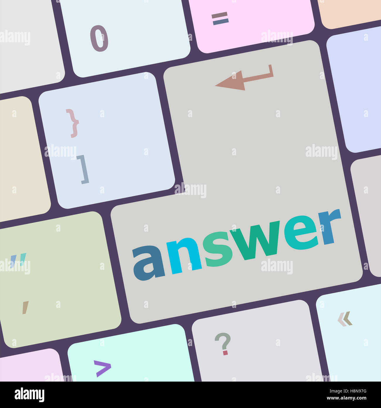 Answer button on the computer keyboard key Stock Photo - Alamy