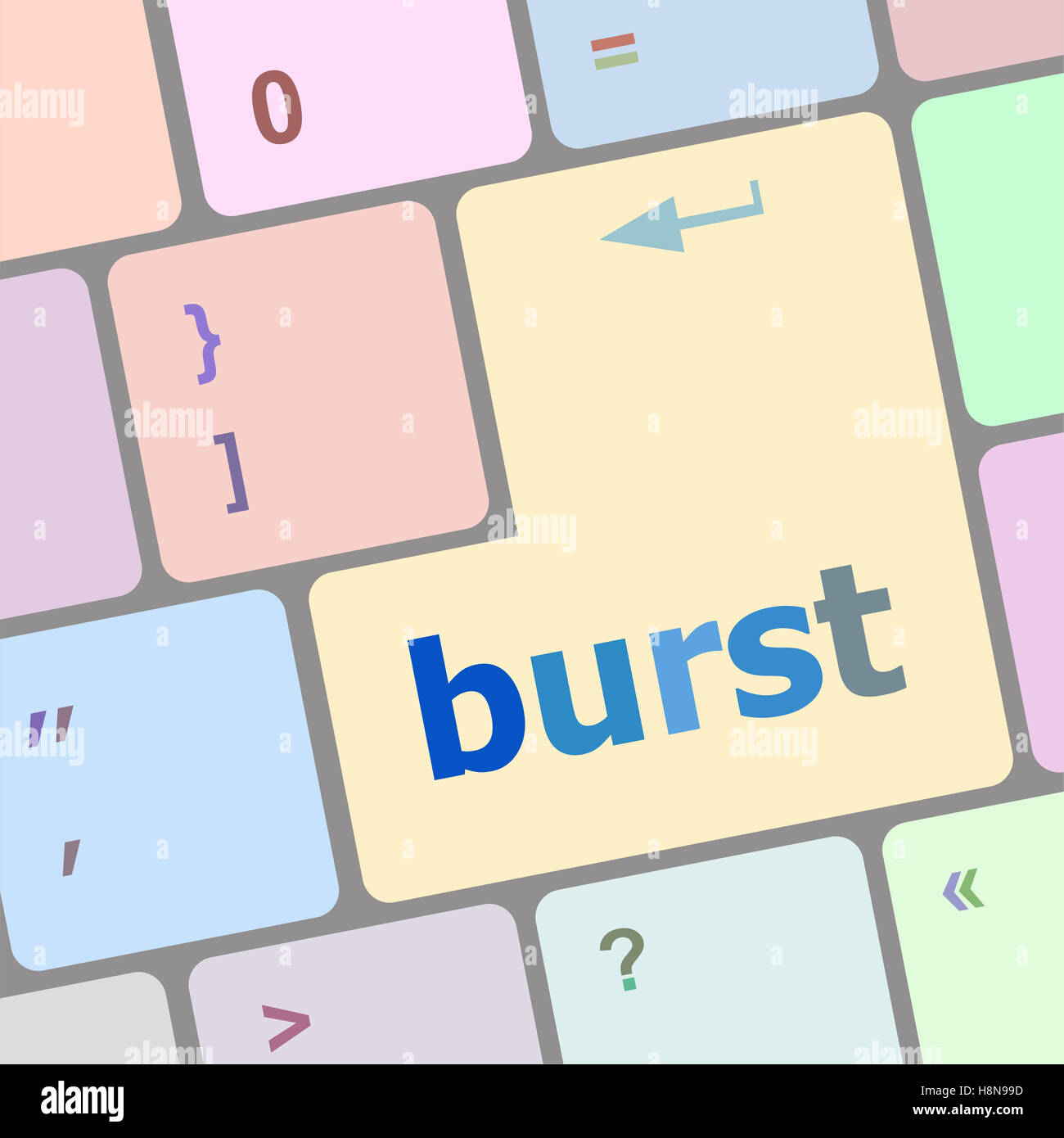 Computer keyboard with burst key. business concept Stock Photo - Alamy