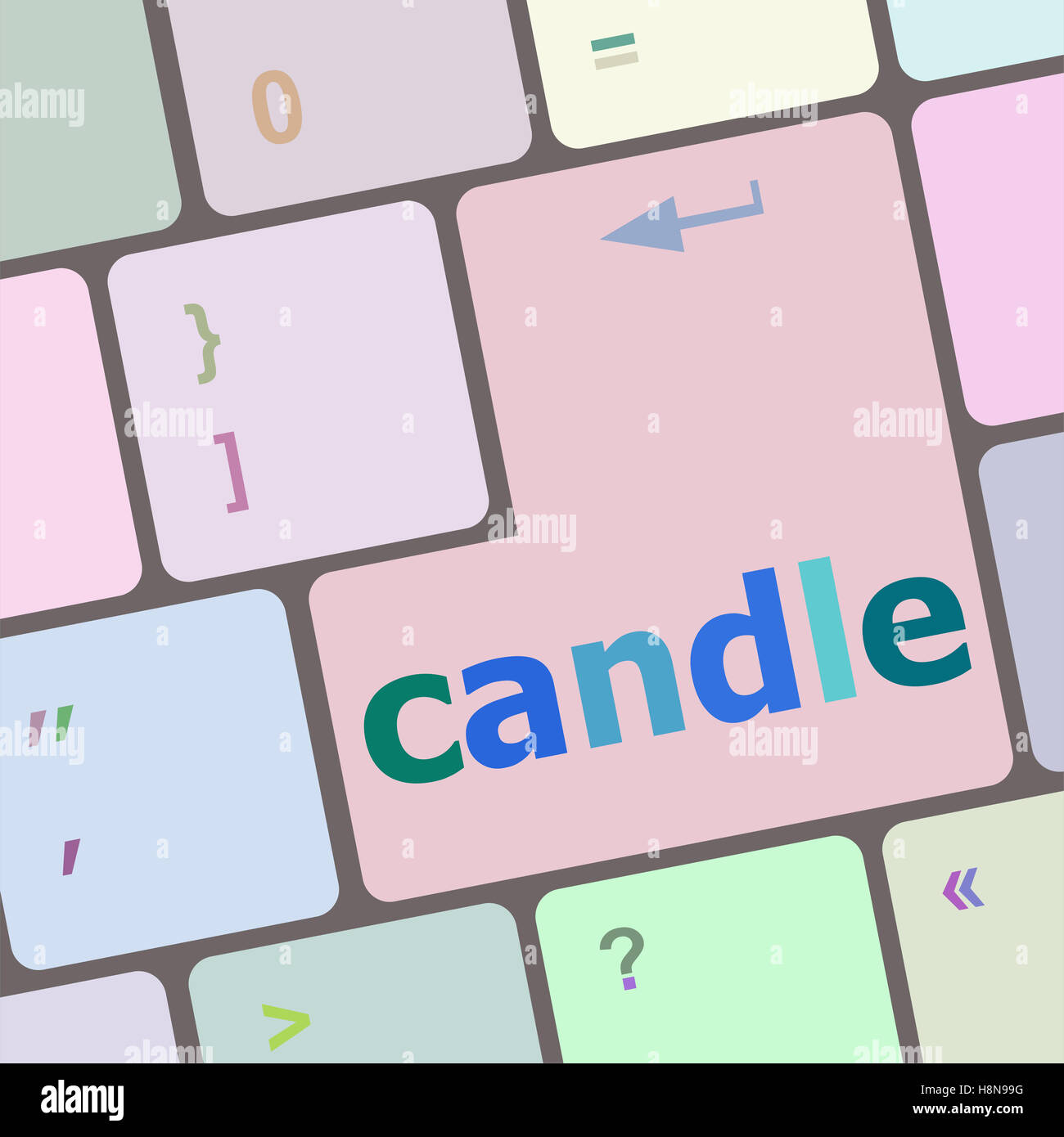 candle key on computer keyboard keys button Stock Photo - Alamy