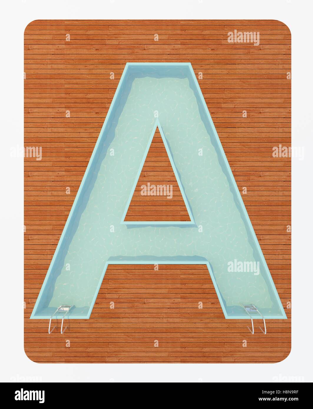 pool in the shape of letter a. 3d rendering Stock Photo - Alamy