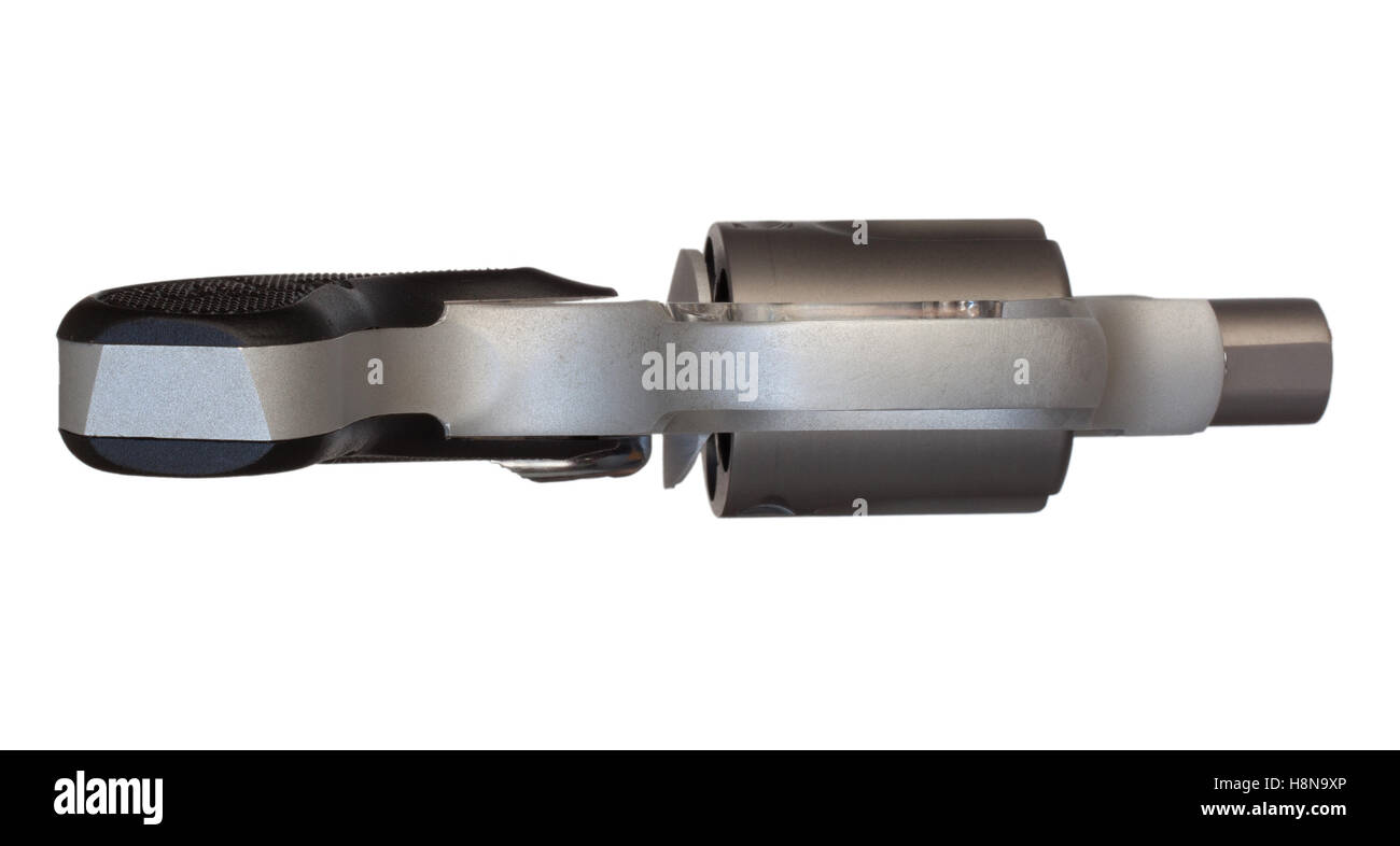 Snub nosed revolver seen from the bottom isolated on white Stock Photo ...